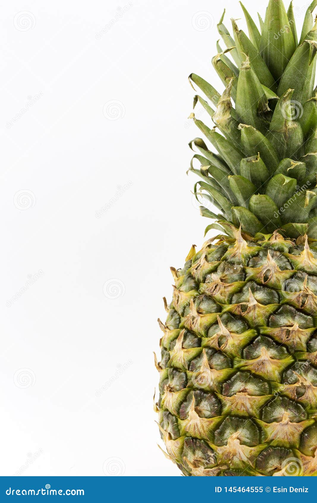 Single Whole Pineapple Isolated On White Background Stock Image - Image ...