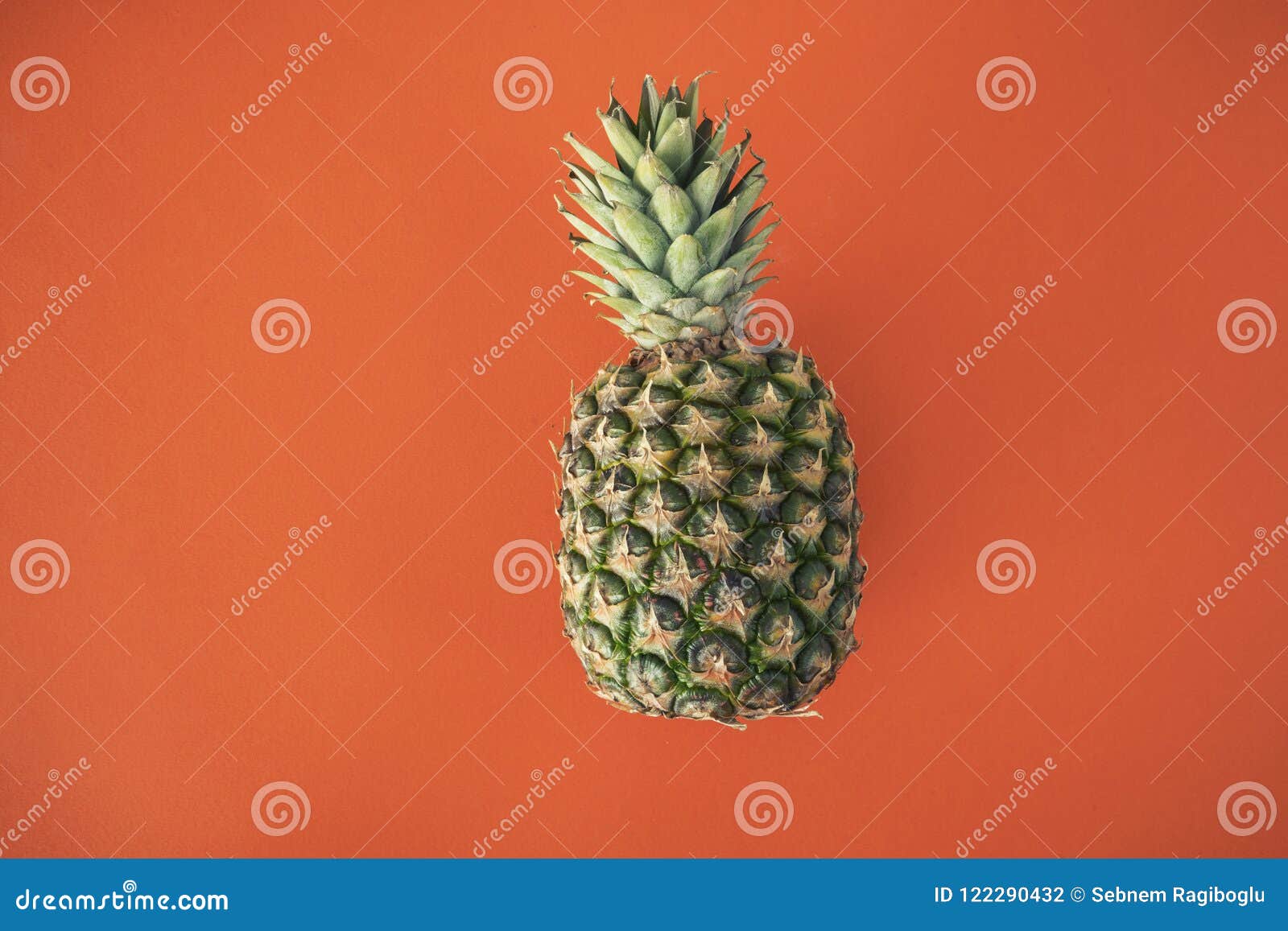 Single Whole Pineapple Top View Stock Photo - Image of ripe, food ...