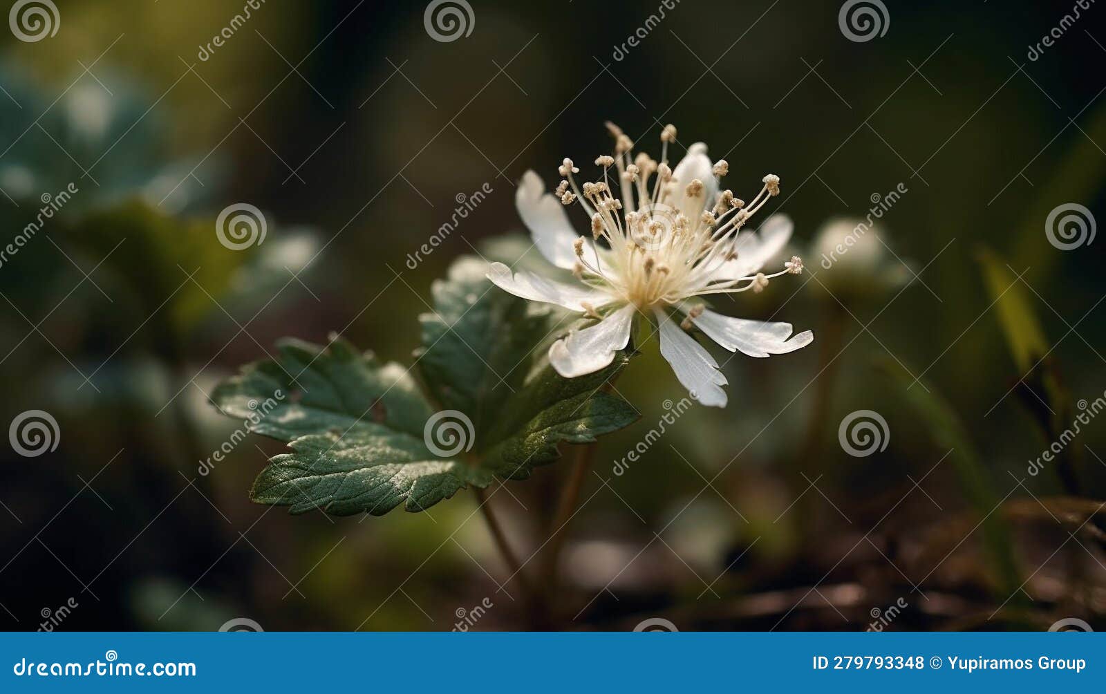 Single Wildflower in Meadow, Delicate Beauty in Nature Growth Generated by AI Stock Illustration ...