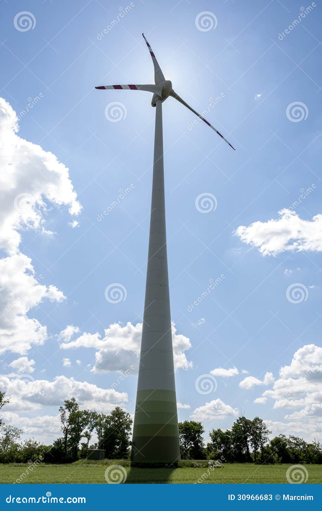 Single Wind Power Engine Against the Sun Stock Image - Image of mast ...