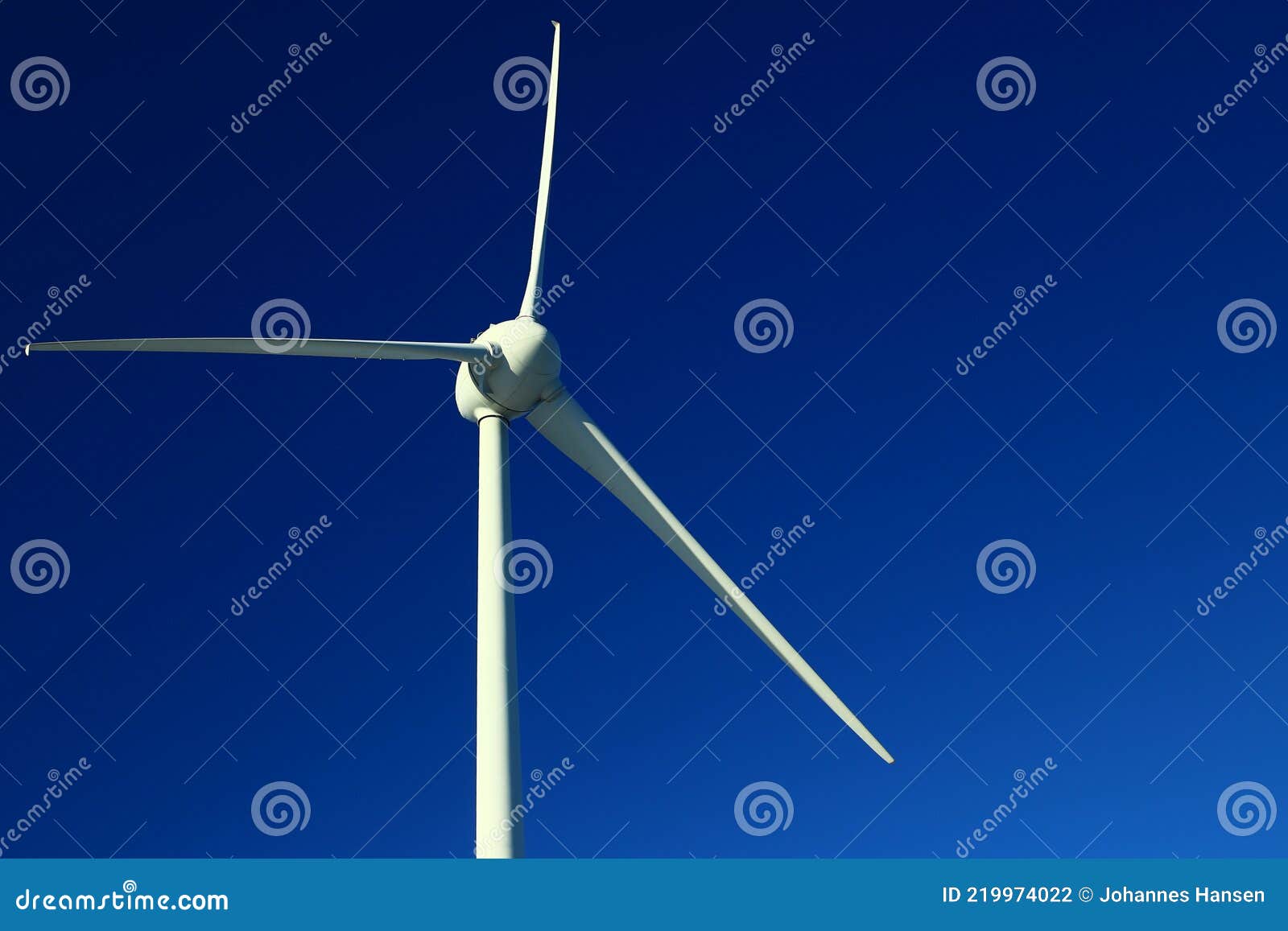 Single Wind Turbine on Dark Blue Sky Stock Photo - Image of single ...