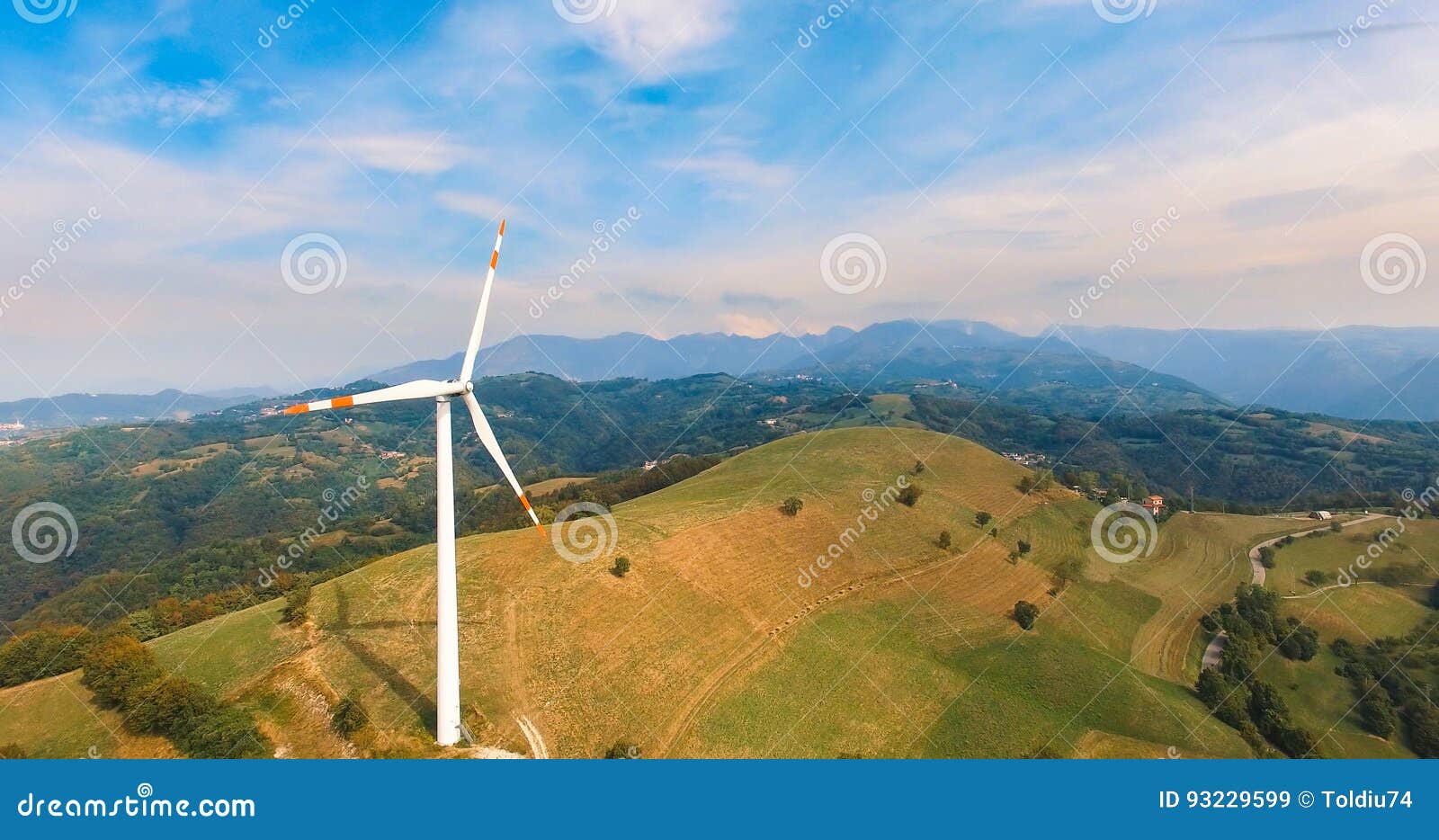 Single wind turbine. stock image. Image of ecology, power - 93229599
