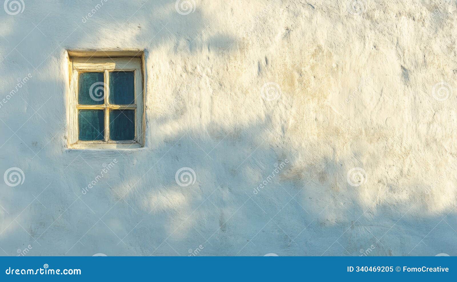 A Single Window on a White Wall with Shadowy Details Stock Illustration ...