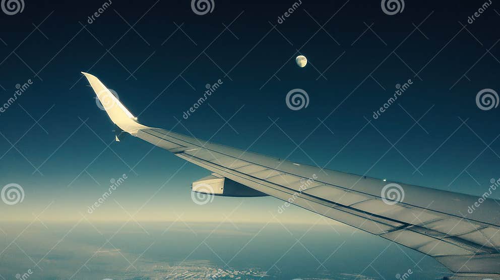 A Single Wing of an Airplane Stock Illustration - Illustration of ...
