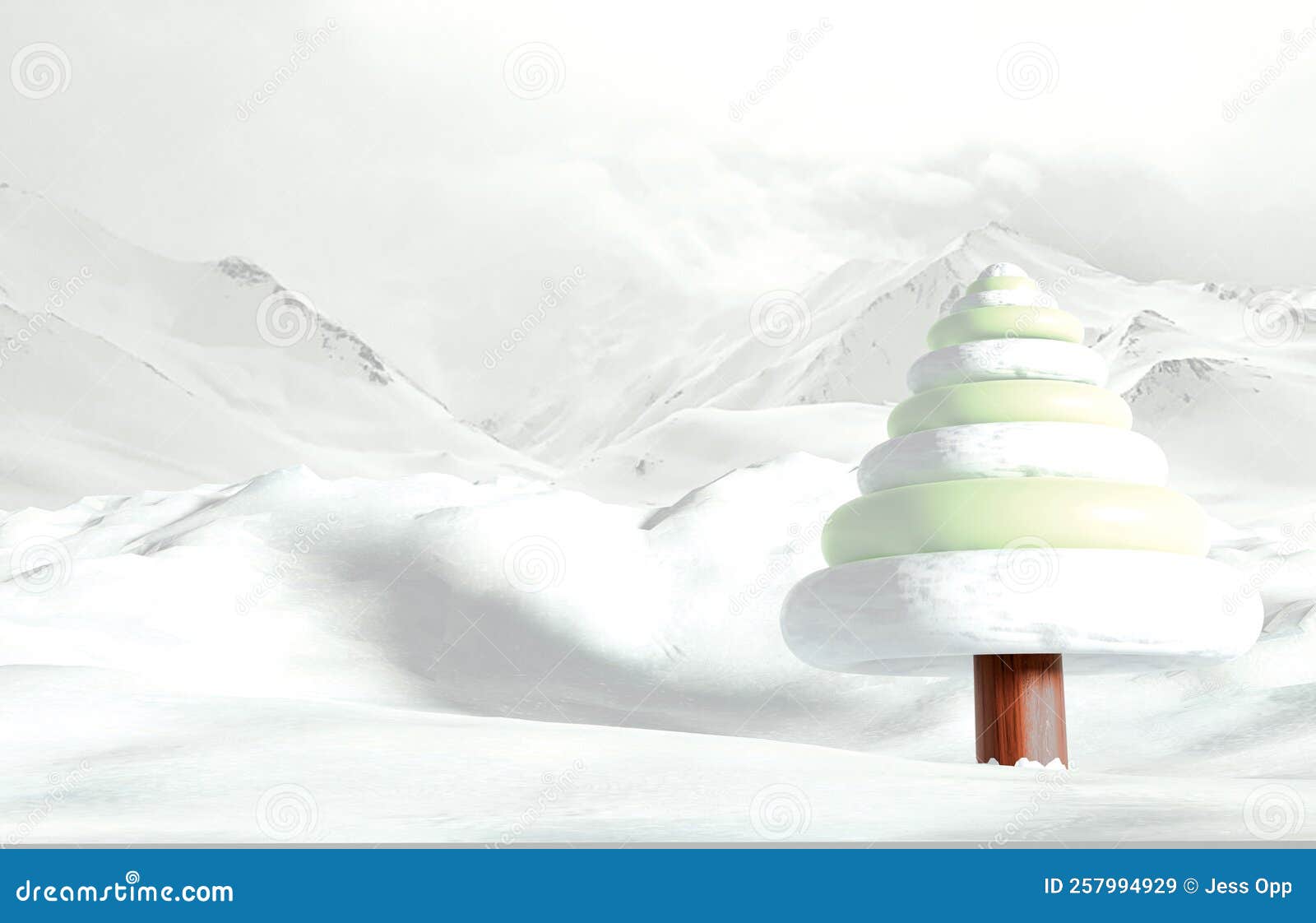 A Single Winter Low Poly Tree. Low Poly Modeling. 3d Illustration ...