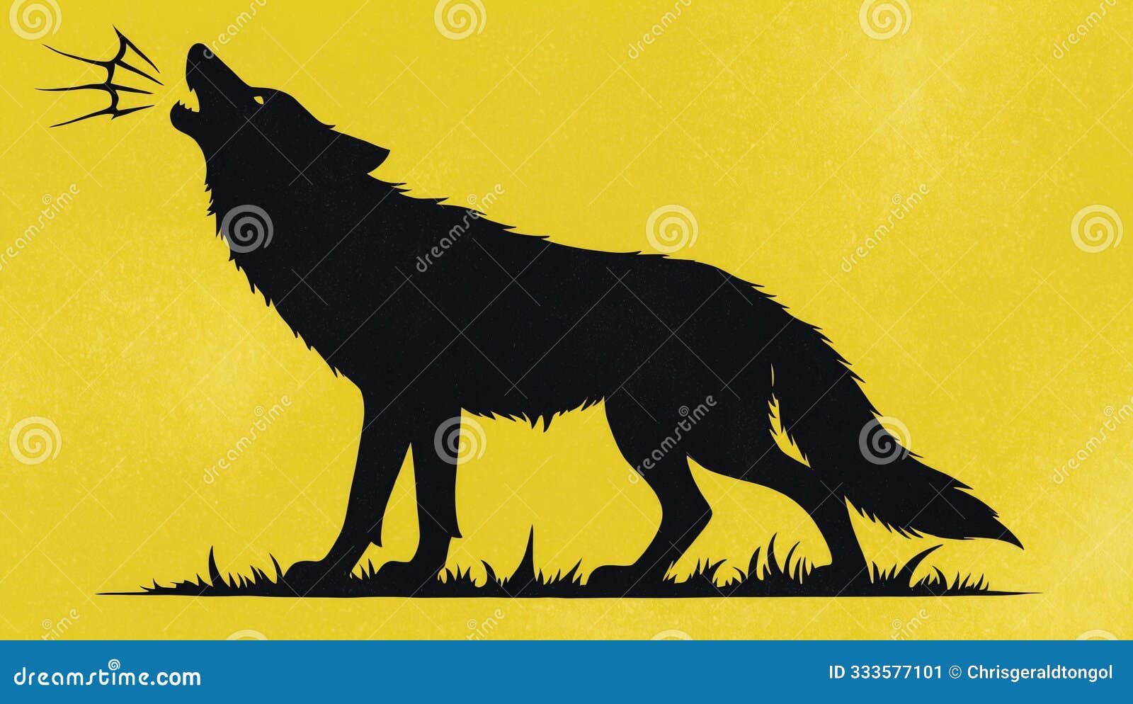 Dingo Howling Under Moonlight A Wild Canine Creatures Cry In The ...