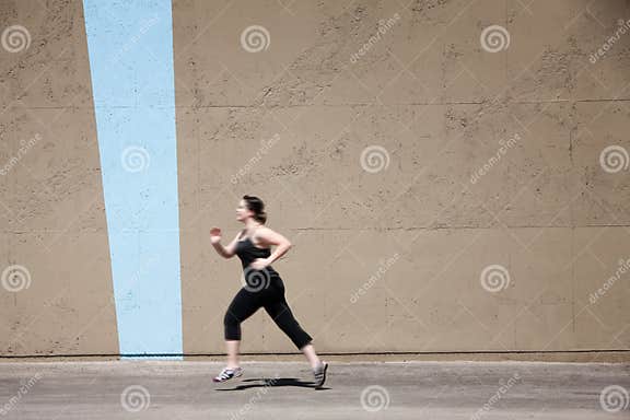 Single Woman Runs To Get in Shape Stock Image - Image of muscles ...