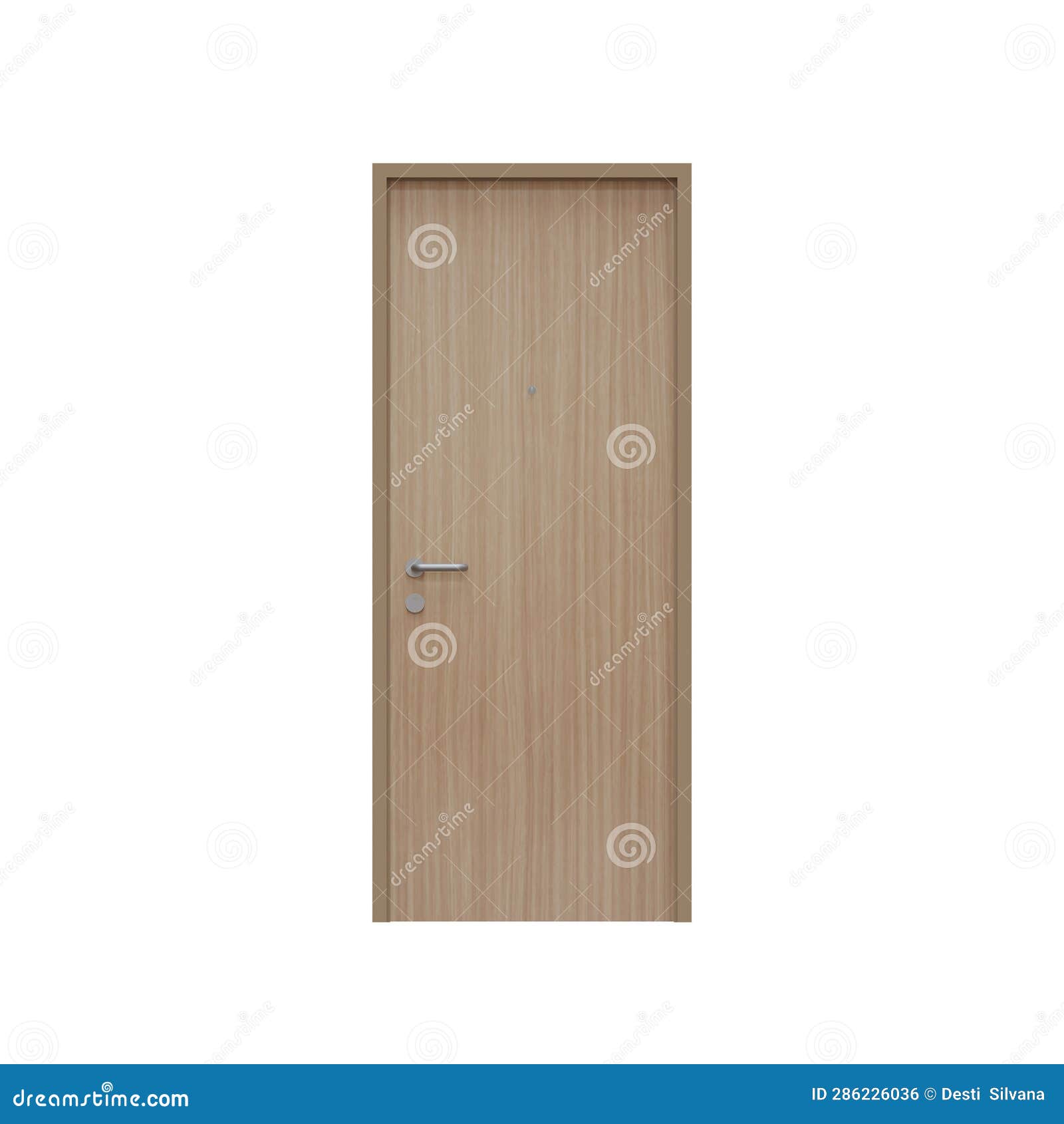 Single Wood Door 04 stock photo. Illustration of frame - 286226036