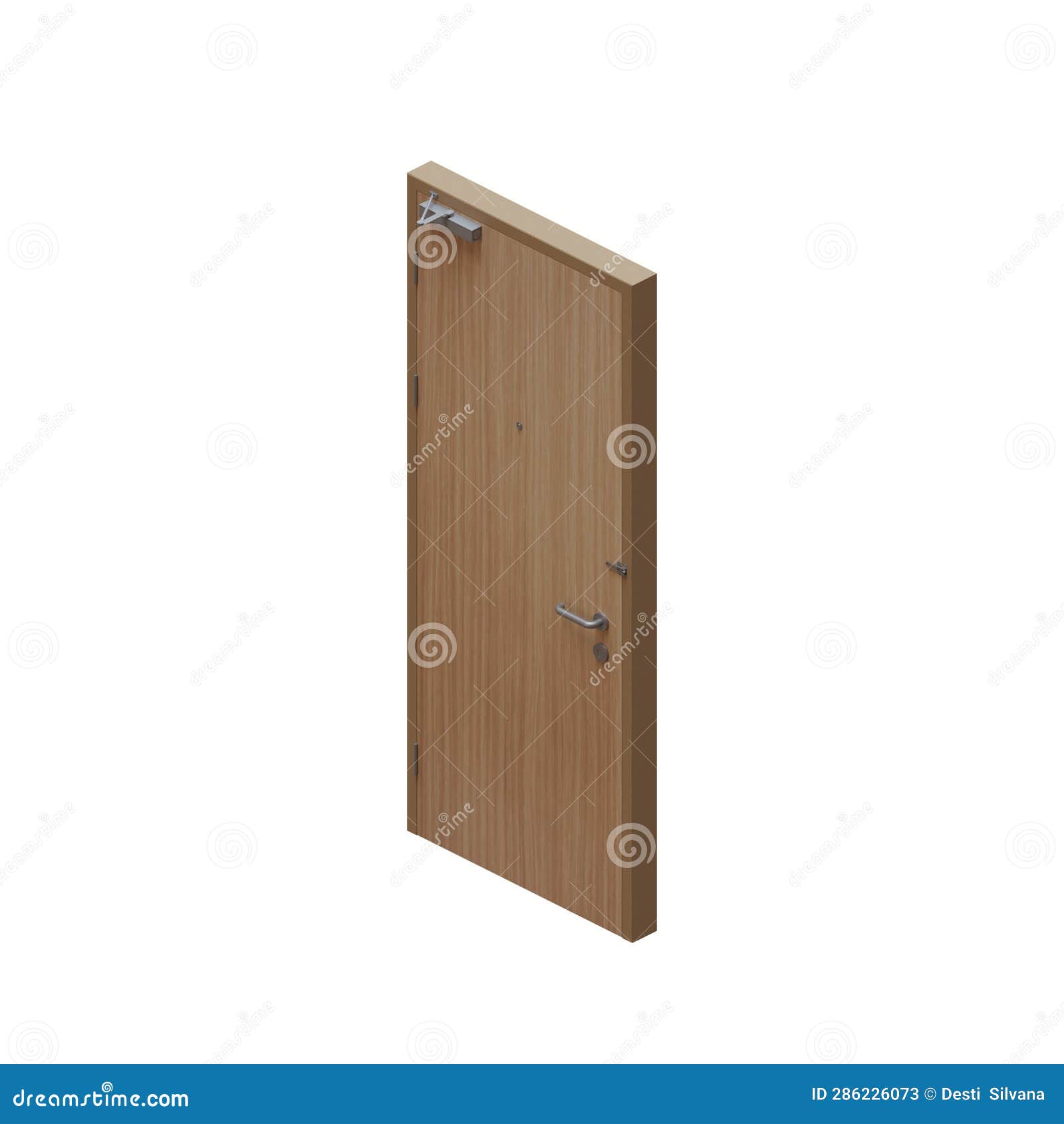 Single Wood Door 03 stock illustration. Illustration of wood - 286226073