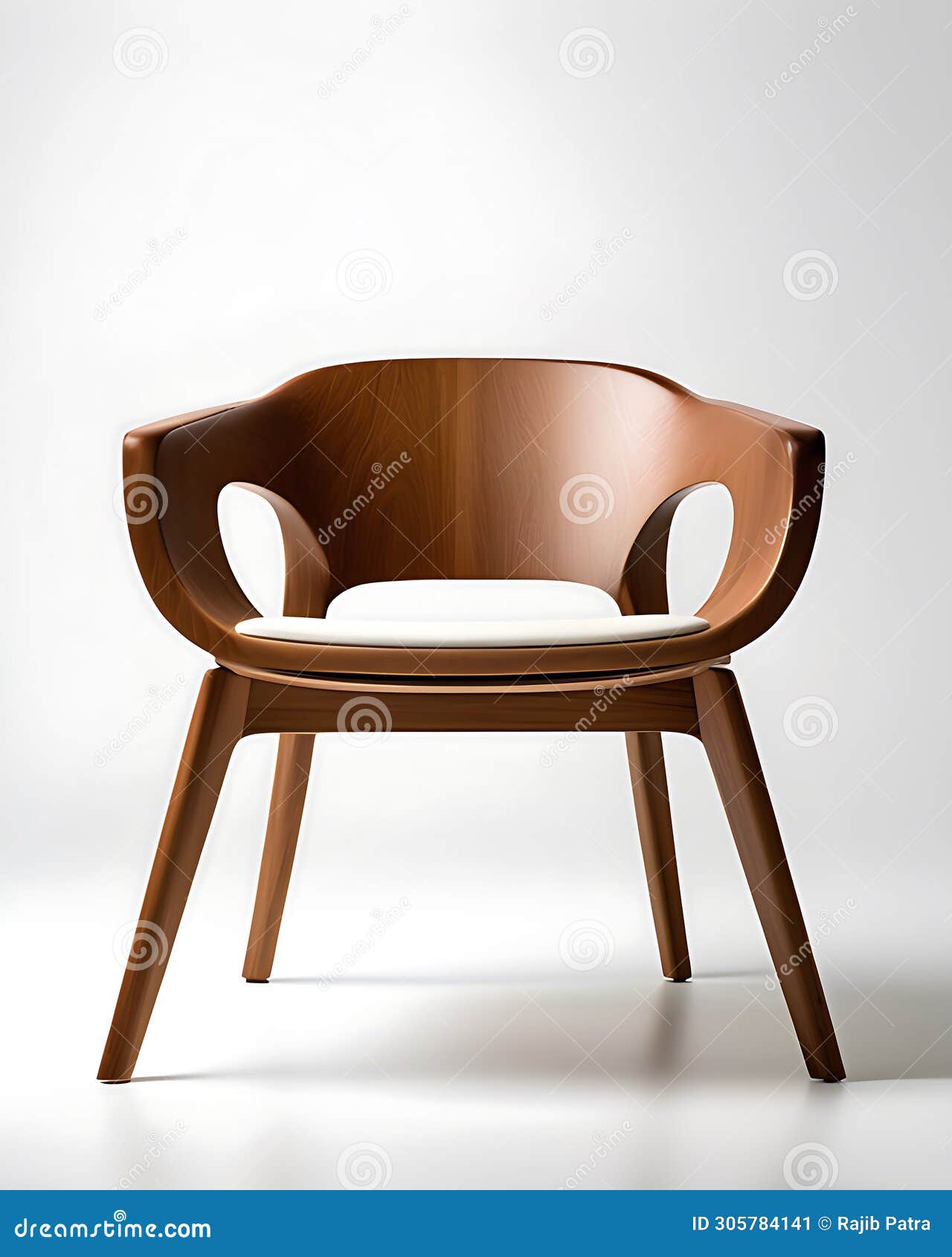Single Wooden Chair, Blank Background Stock Illustration - Illustration ...