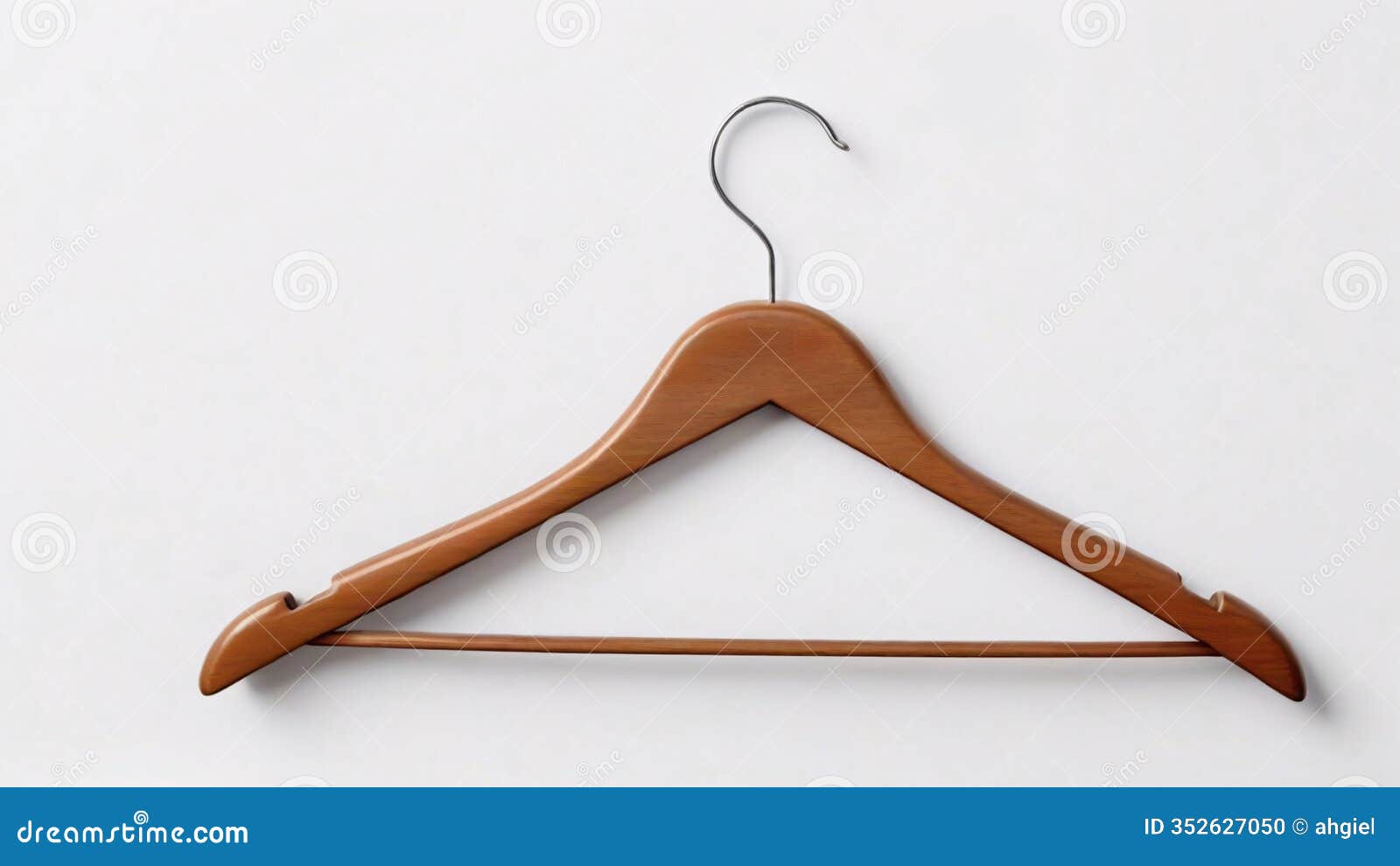 A Single Wooden Clothes Hanger on a White Background Stock Illustration ...