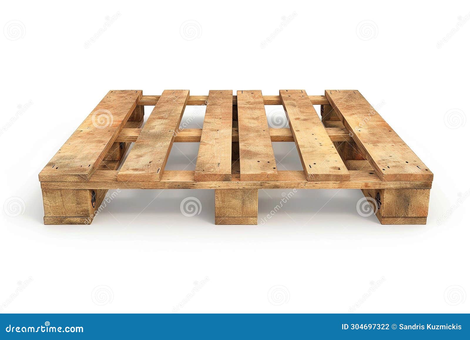 Single Wooden Pallet Isolated on White Background. Generative AI Stock ...