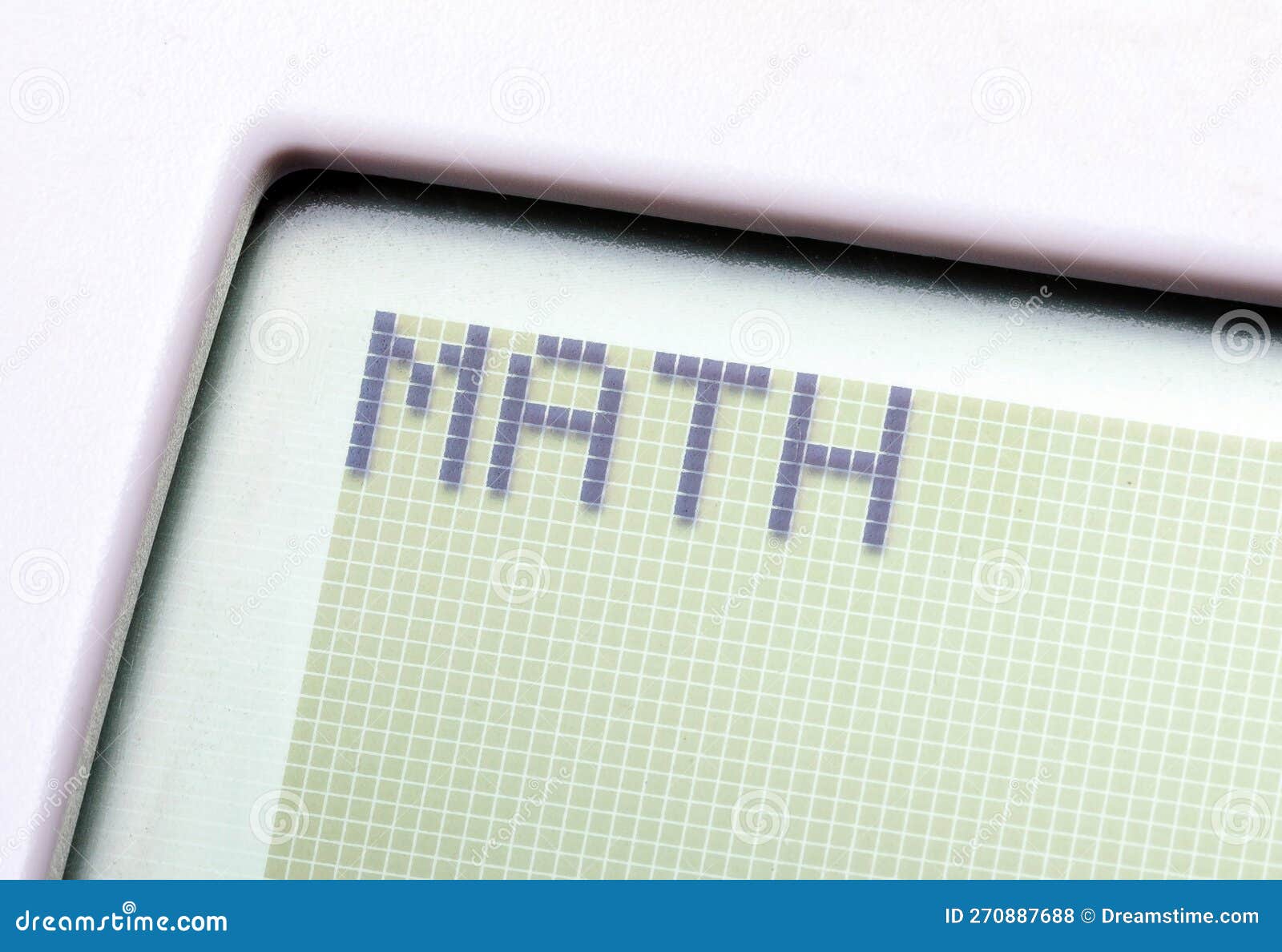 A Single Word MATH on a Graphing Calculator Digital Display, Object ...