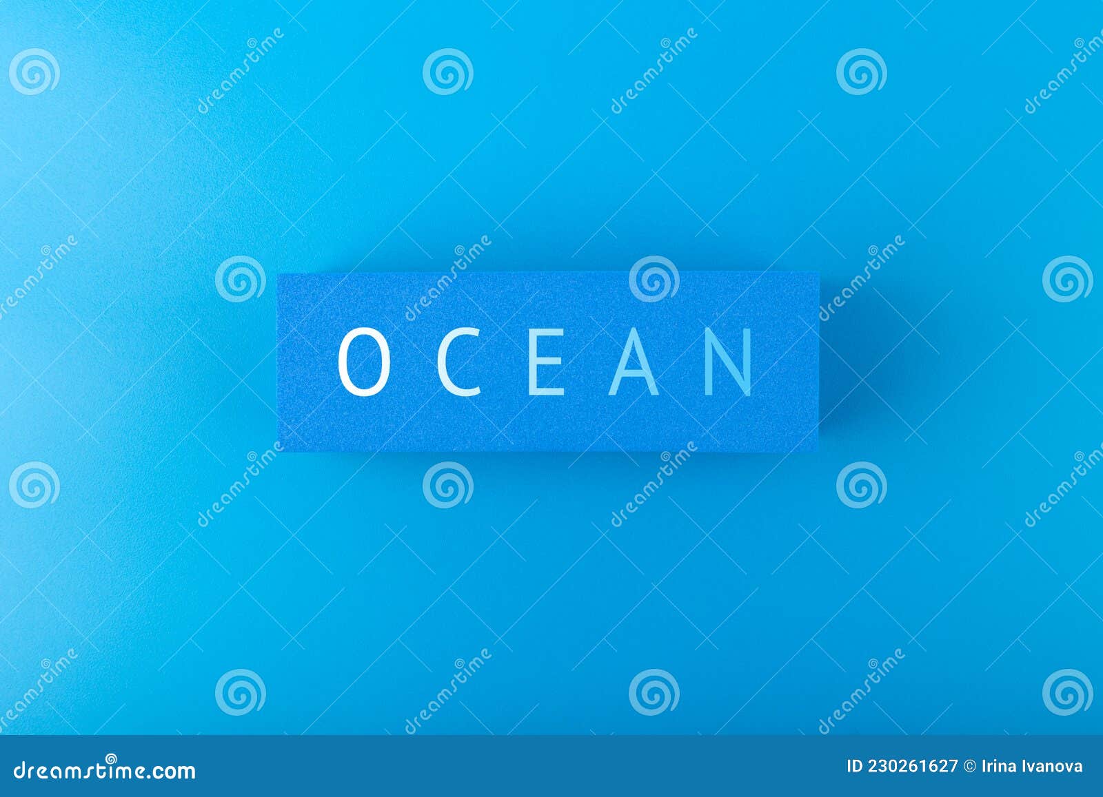 Single Word Ocean on Dark Blue Background with Gradient Stock Image ...