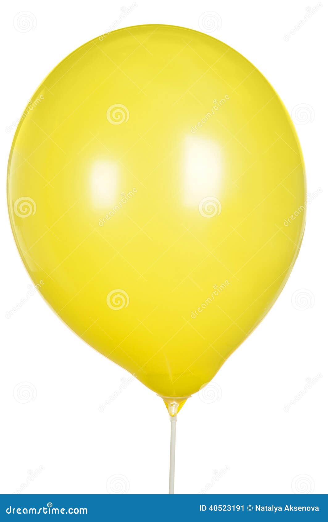 Single Yellow Balloon Isolated On White Background Stock Photo - Image ...