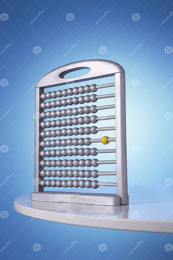 Single Yellow Bead on Silver Abacus in Studio Stock Image - Image of ...