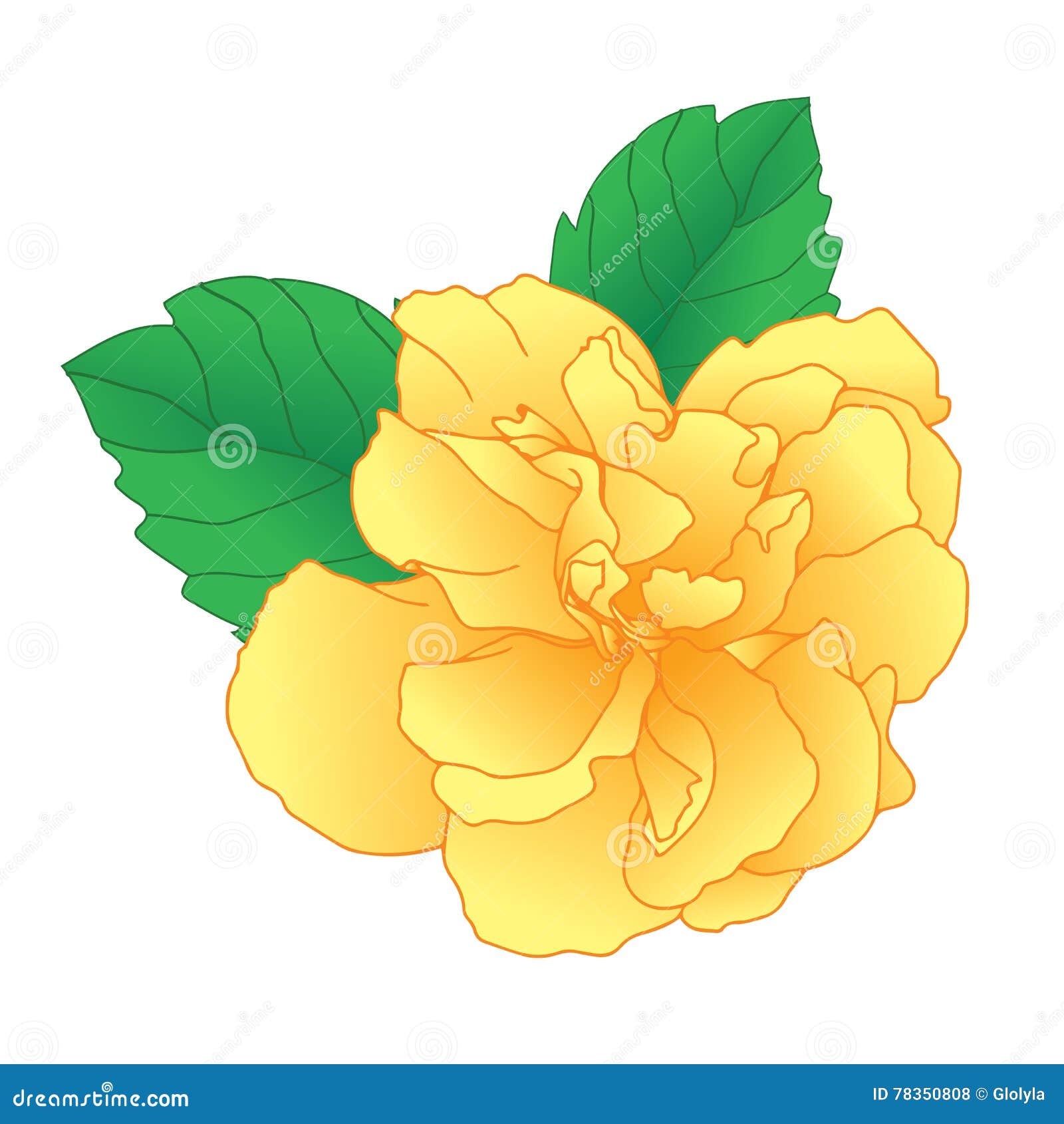 Single yellow flower stock vector. Illustration of symbolism - 78350808