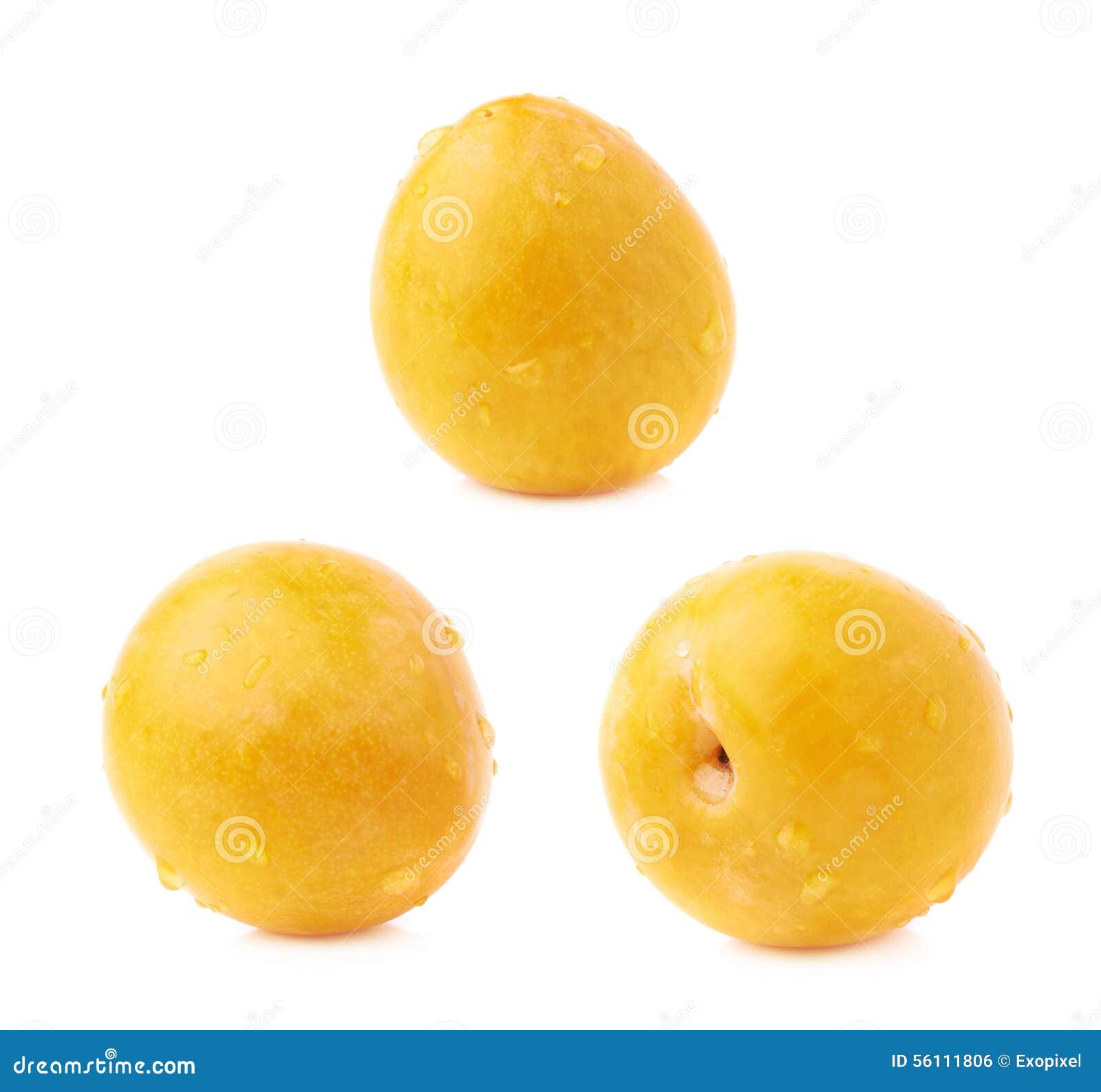 Single Yellow Mirabelle Plum Isolated Stock Photo - Image of berry ...