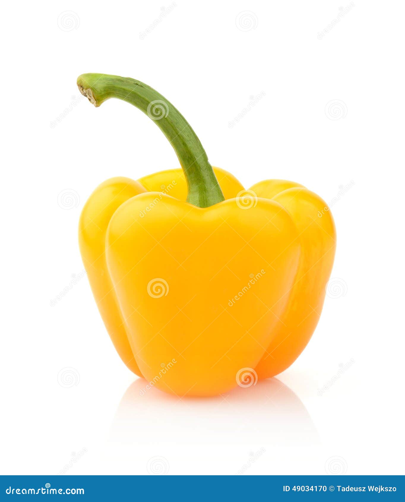 Single Yellow Pepper Close-up View Isolated Stock Photo - Image of ...