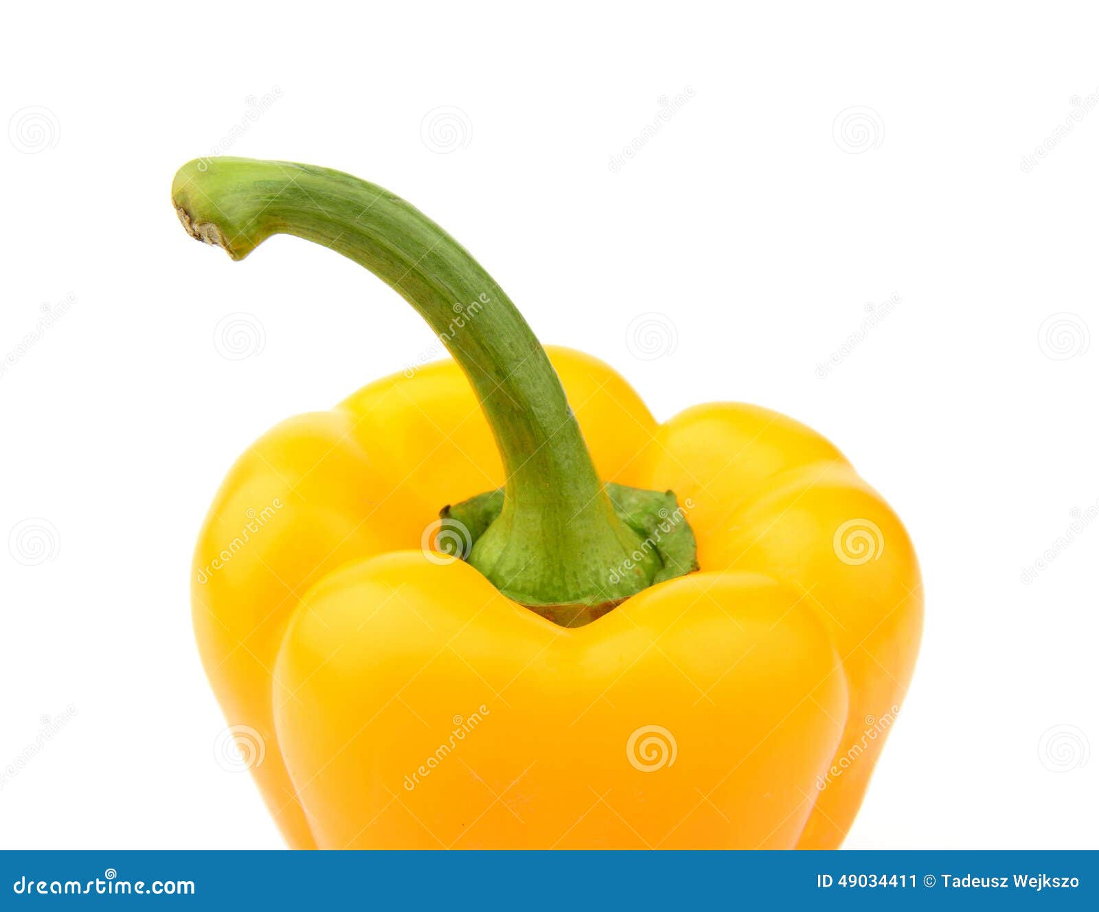 Single Yellow Pepper Close-up View from Top Isolated Stock Image ...