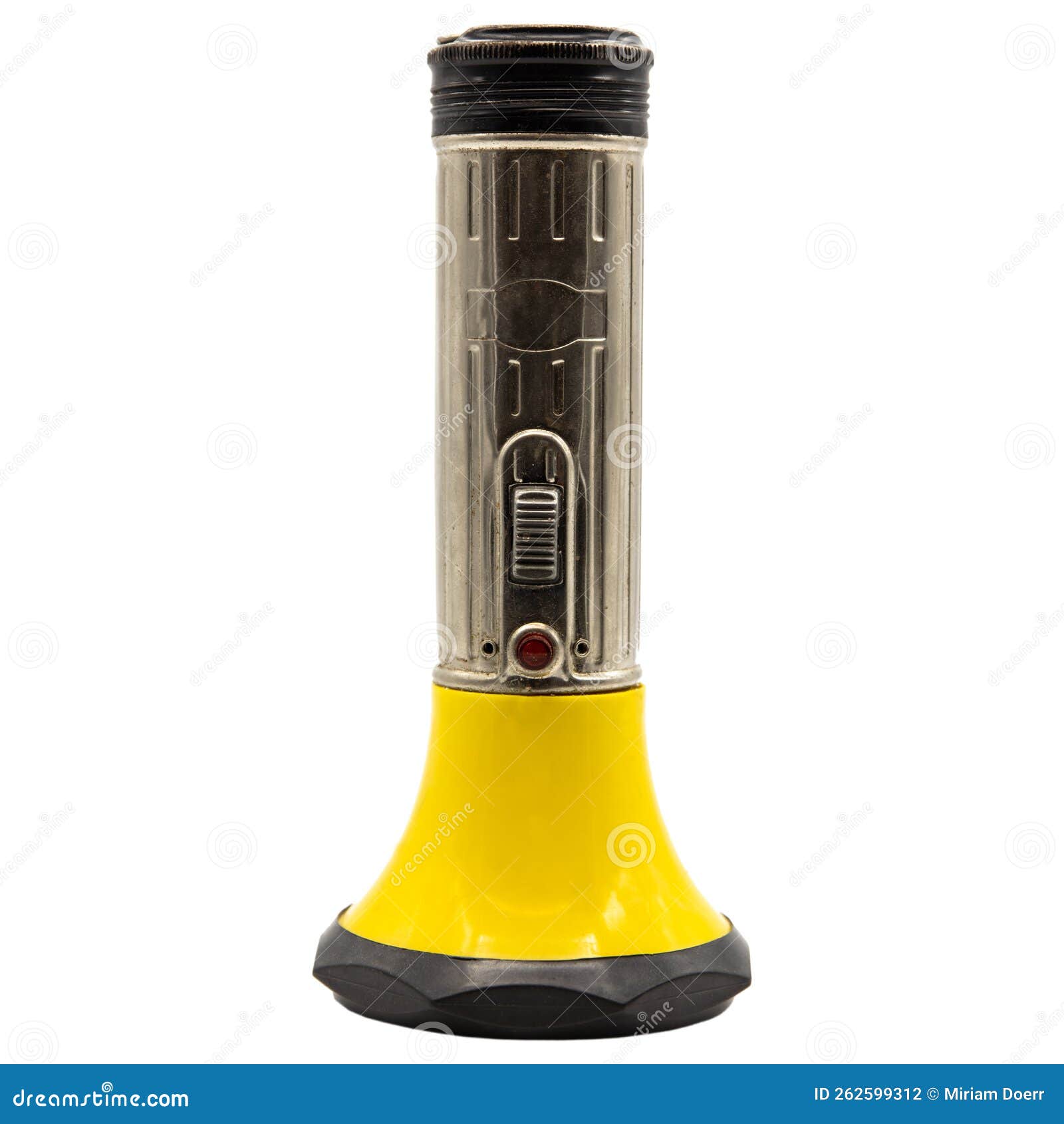 A Single Yellow Retro Torch Stock Photo - Image of electric, battery ...