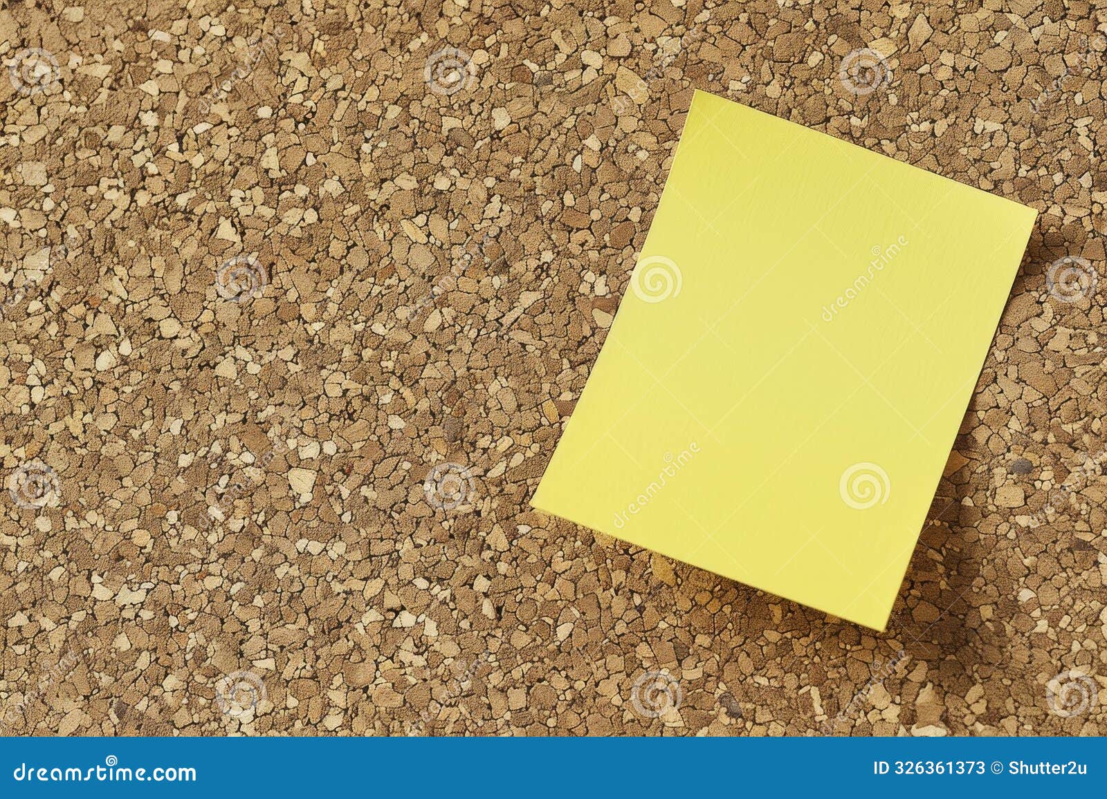 A Single Yellow Sticky Note on a Corkboard Awaiting Important Notes or ...