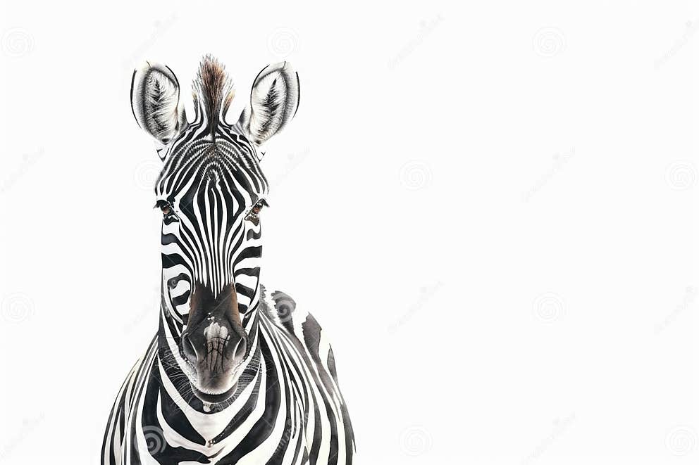 A Single Zebra Standing on a Plain White Surface, Ideal for Use As a ...