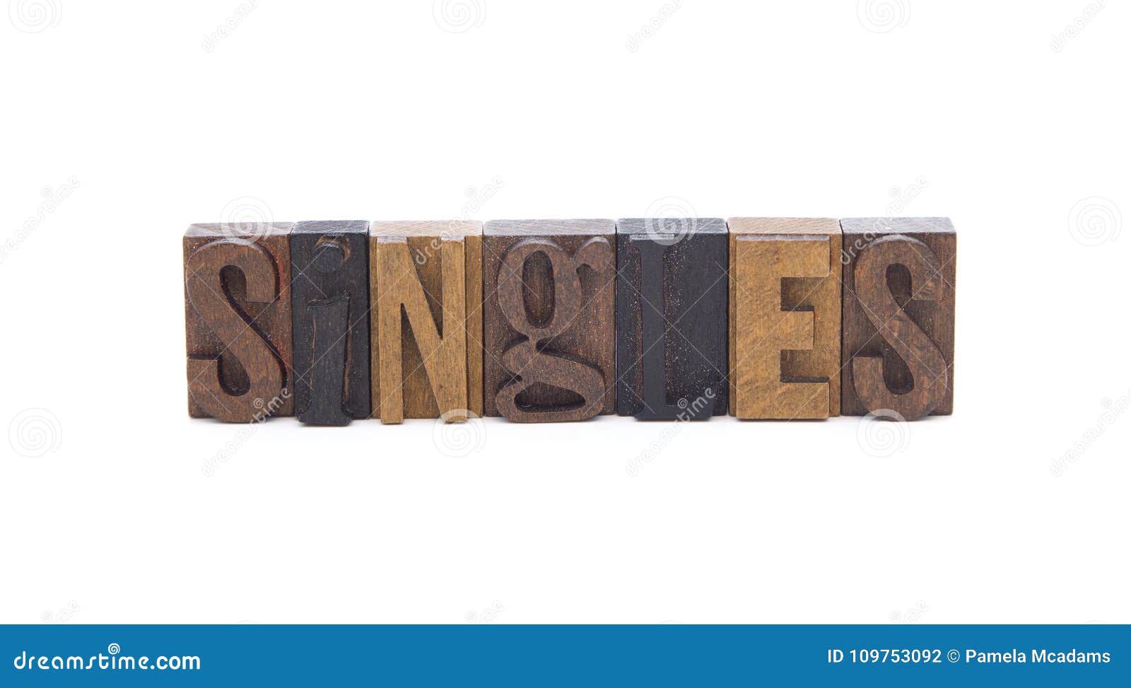 Singles in Block Letters stock photo. Image of bulletin - 109753092