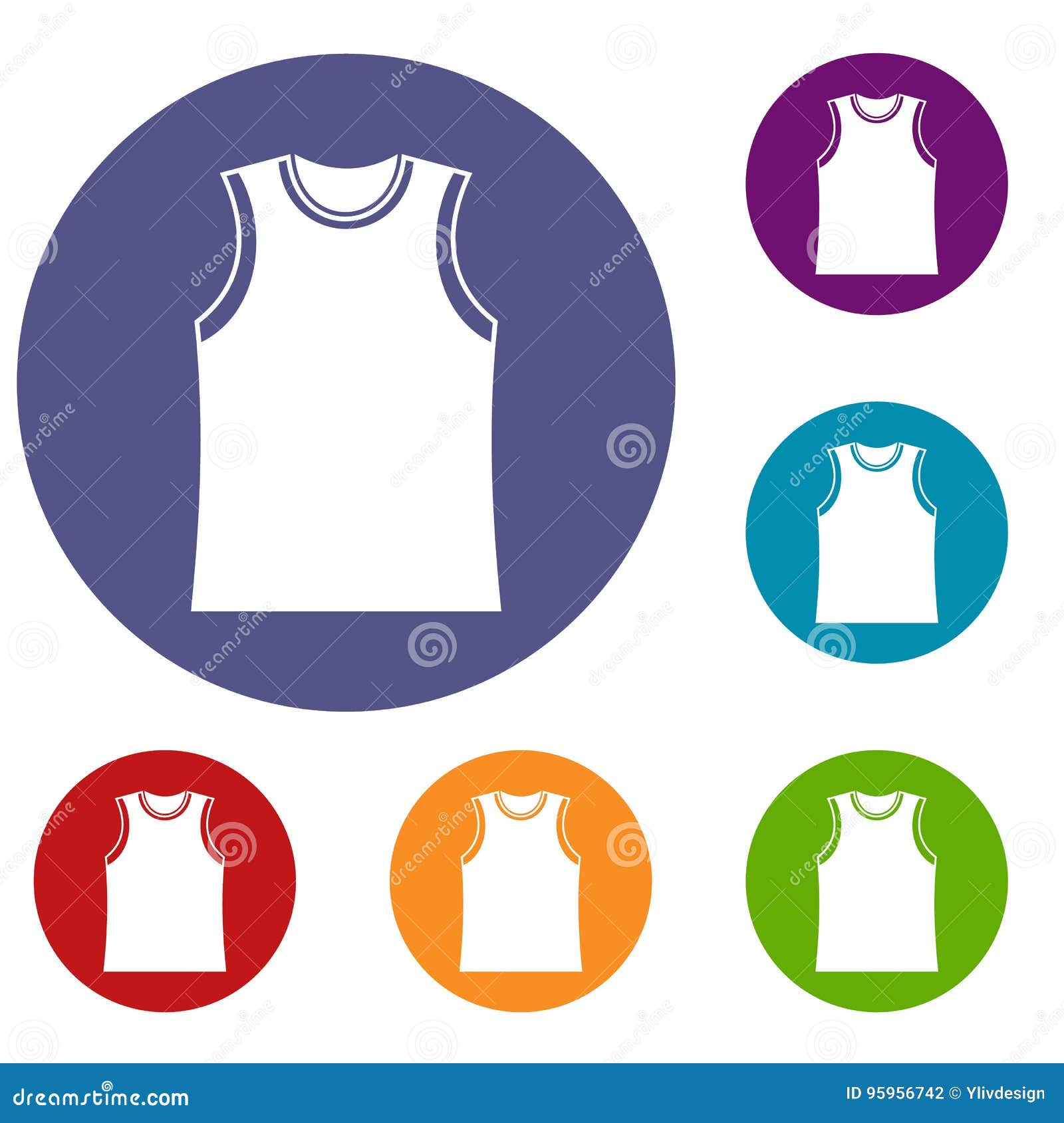 Singlet icons set stock vector. Illustration of fashion - 95956742