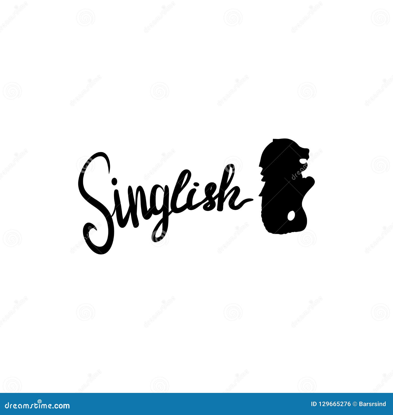 Singlish Text with Singaporean Merlion Sillhoette Editorial Photo ...