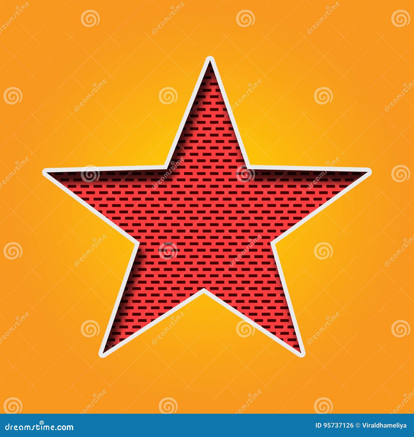 Singola Icona Della Stella Nel Colore Arancio E Giallo Illustrazione di ...