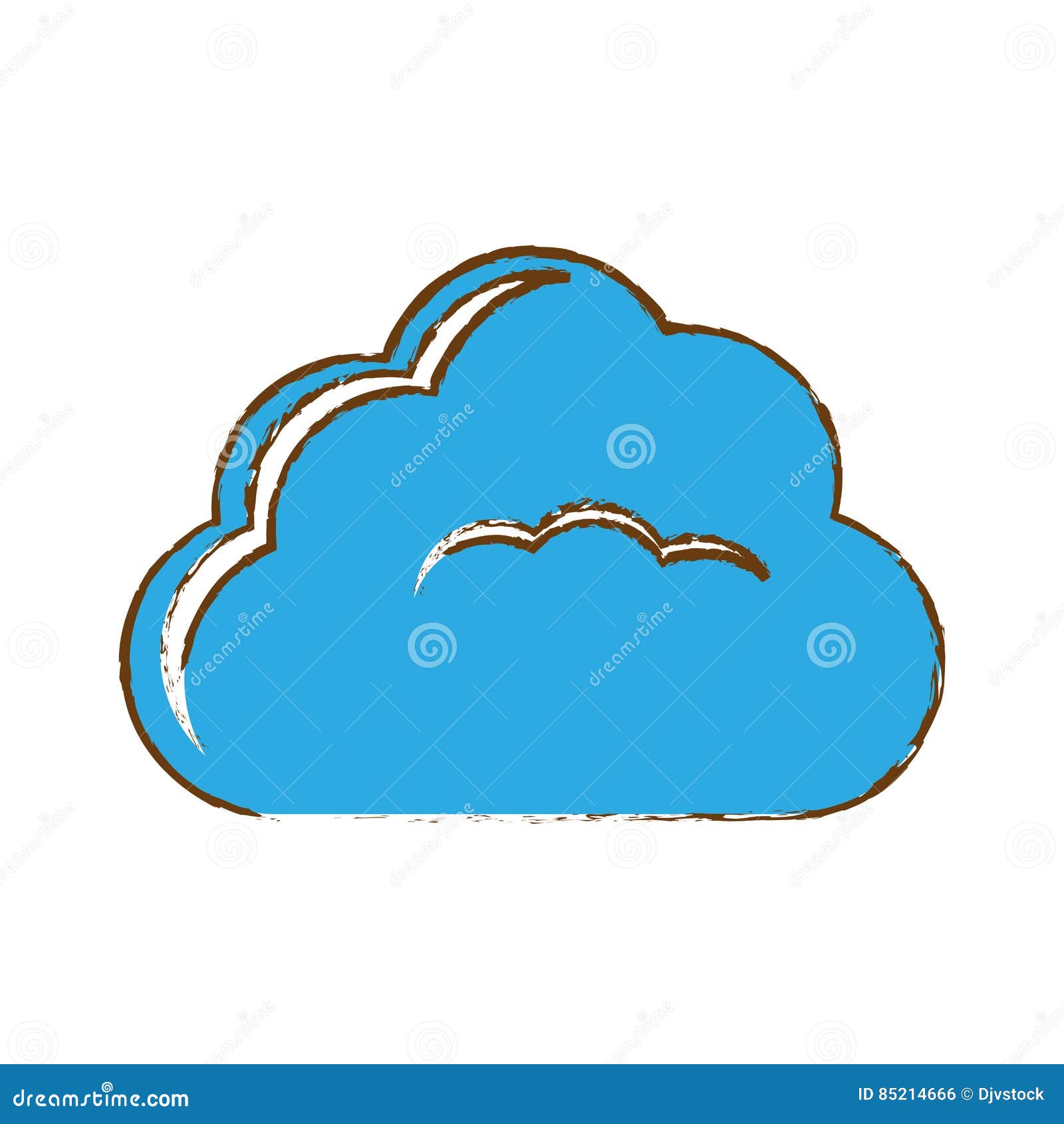 Singola Immagine Dell'icona Della Nuvola Illustrazione di Stock ...