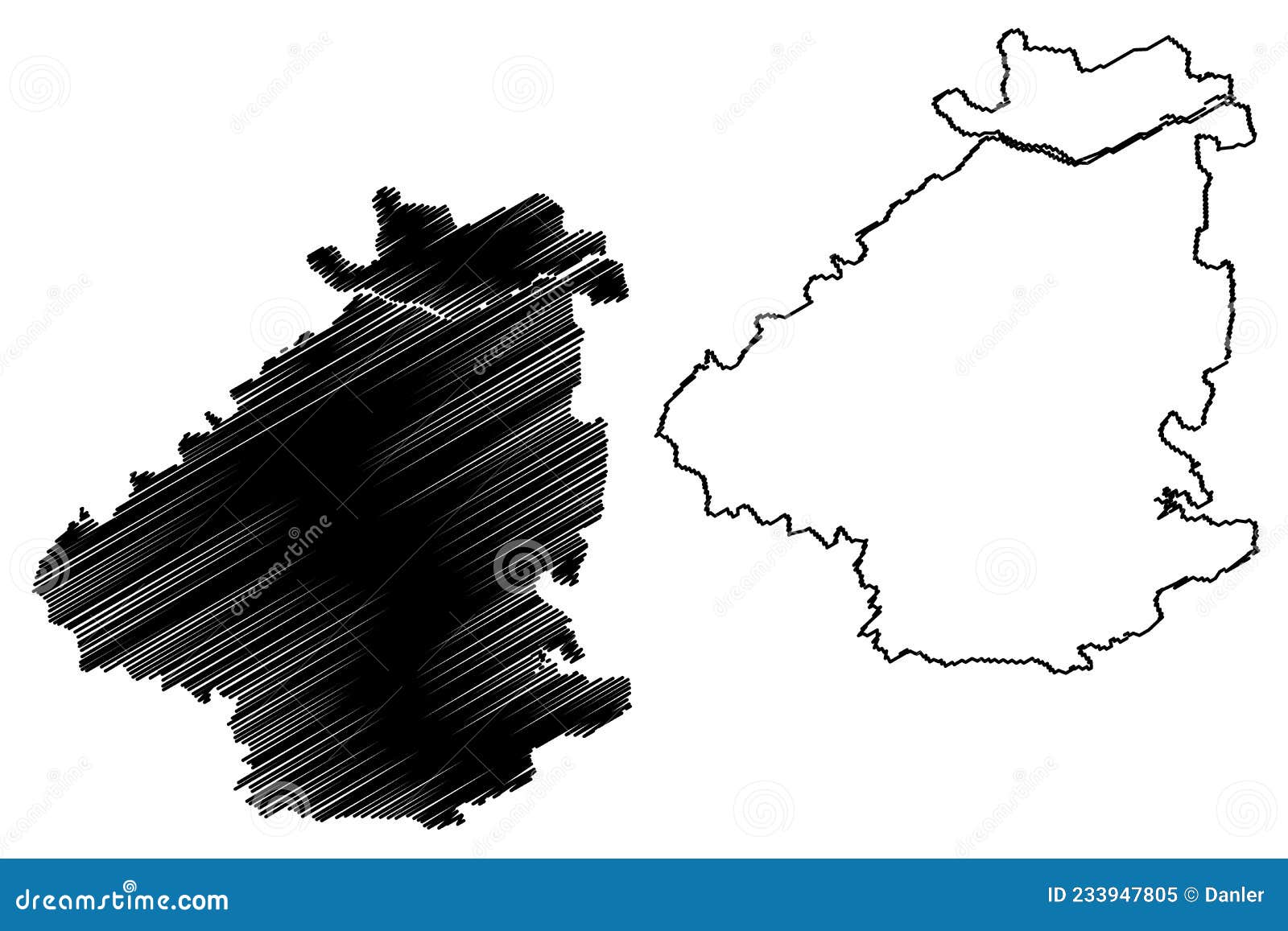Rewa District Map Highlighted On Madhya Pradesh State Map Vector ...