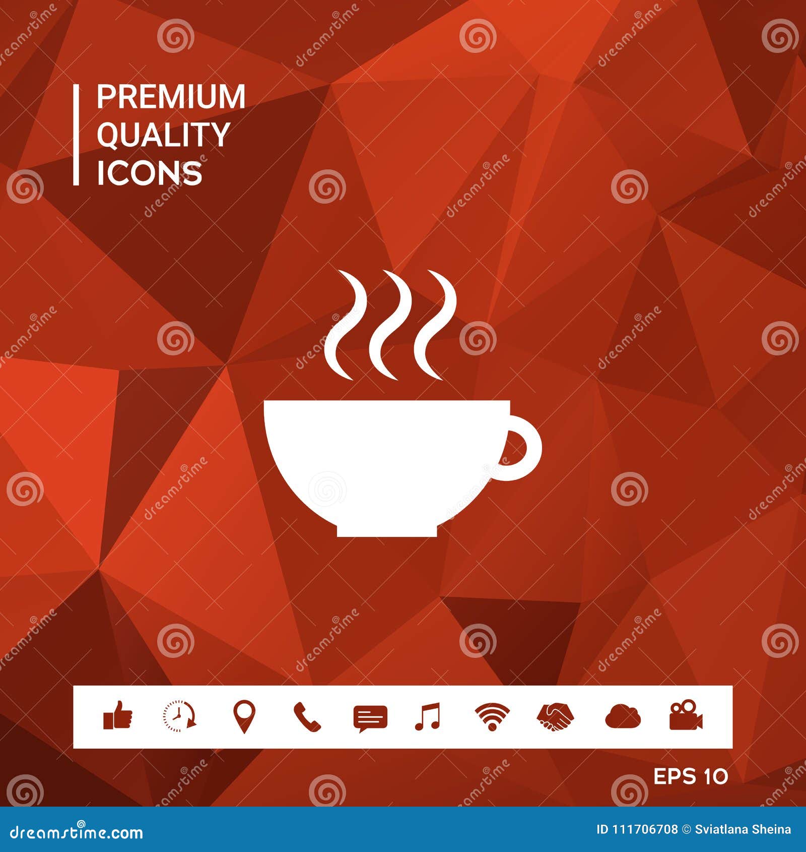 Cup with steam stock vector. Illustration of icon, latte - 111706708