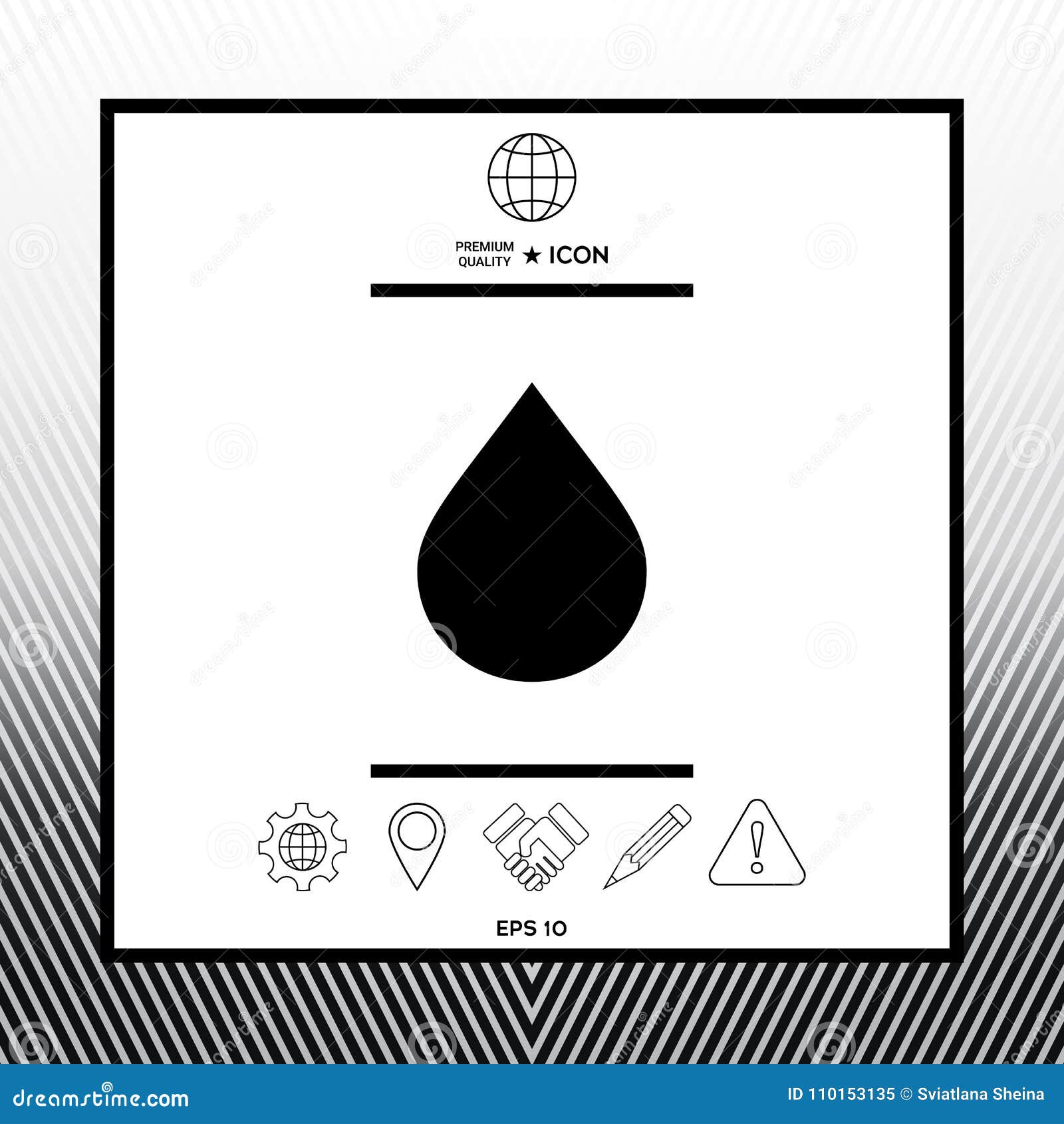 Drop symbol icon stock vector. Illustration of drop - 110153135