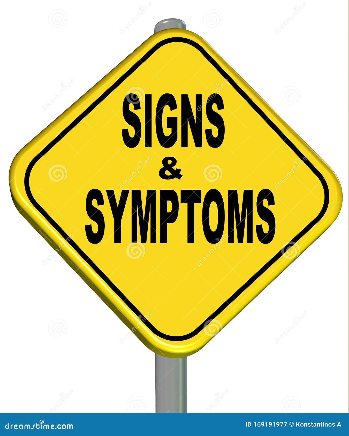 Sings and Symptoms Yellow Sign Isolated - 3d Rendering Stock ...
