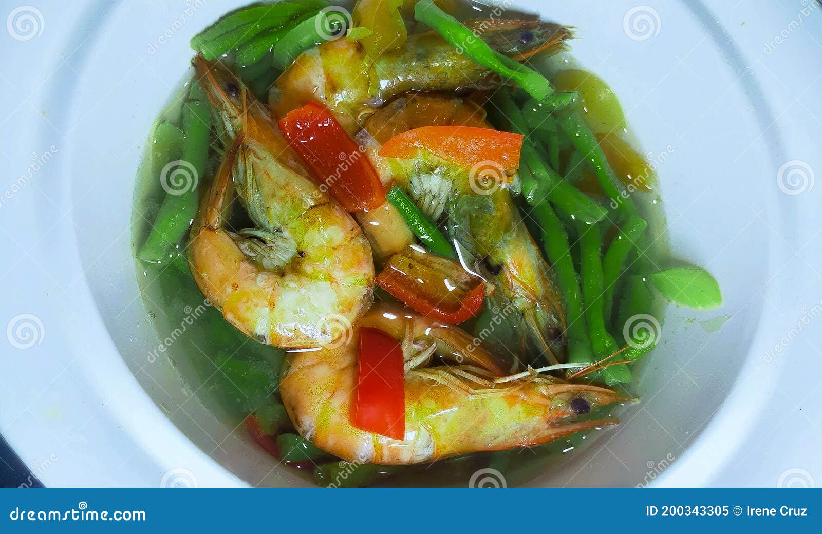 Sinigang Na Hipon with String Beans and Bell Pepper Stock Image - Image ...