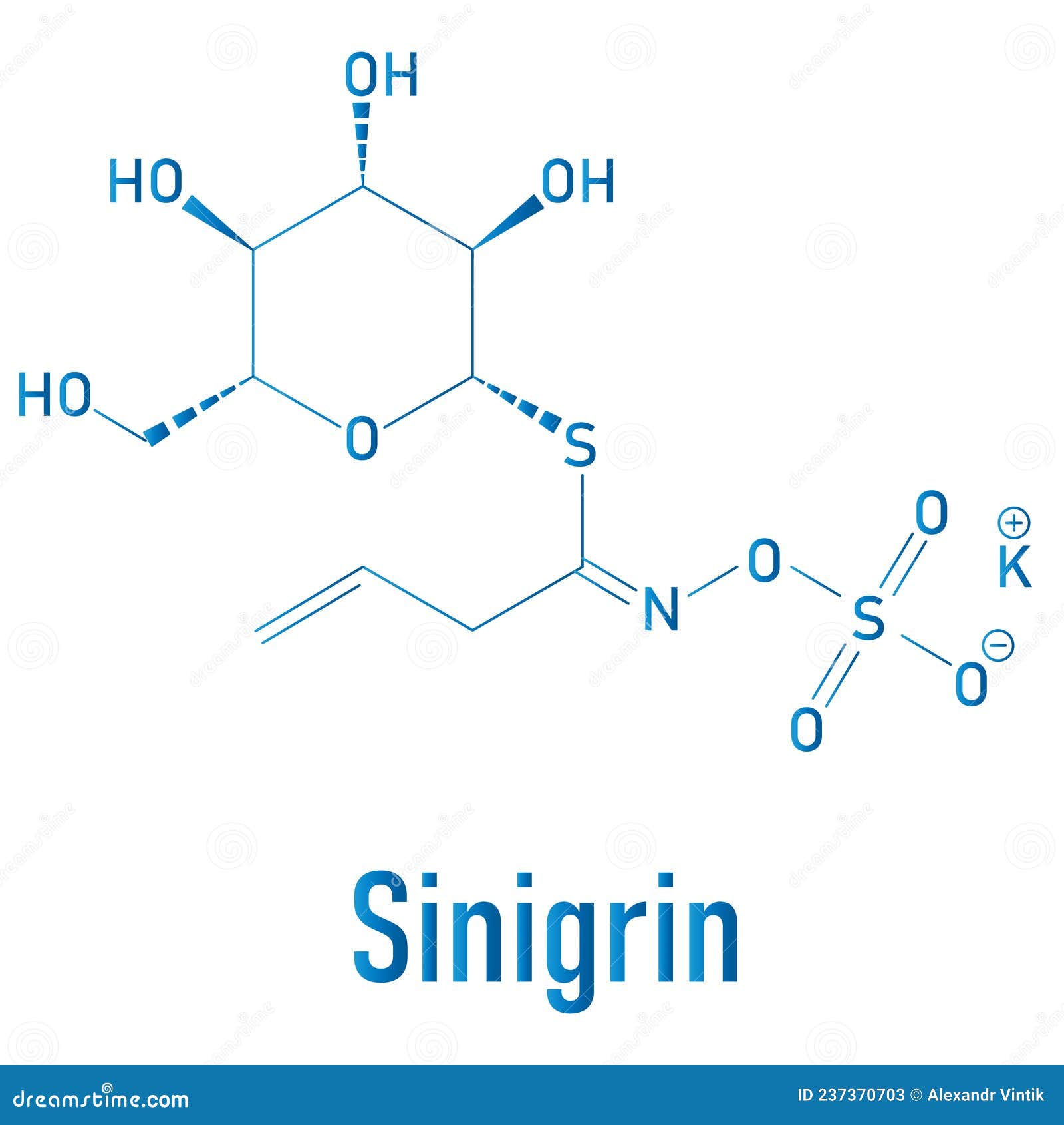 Sinigrin Glucosinolate Molecule. Skeletal Formula. Chemical Structure ...