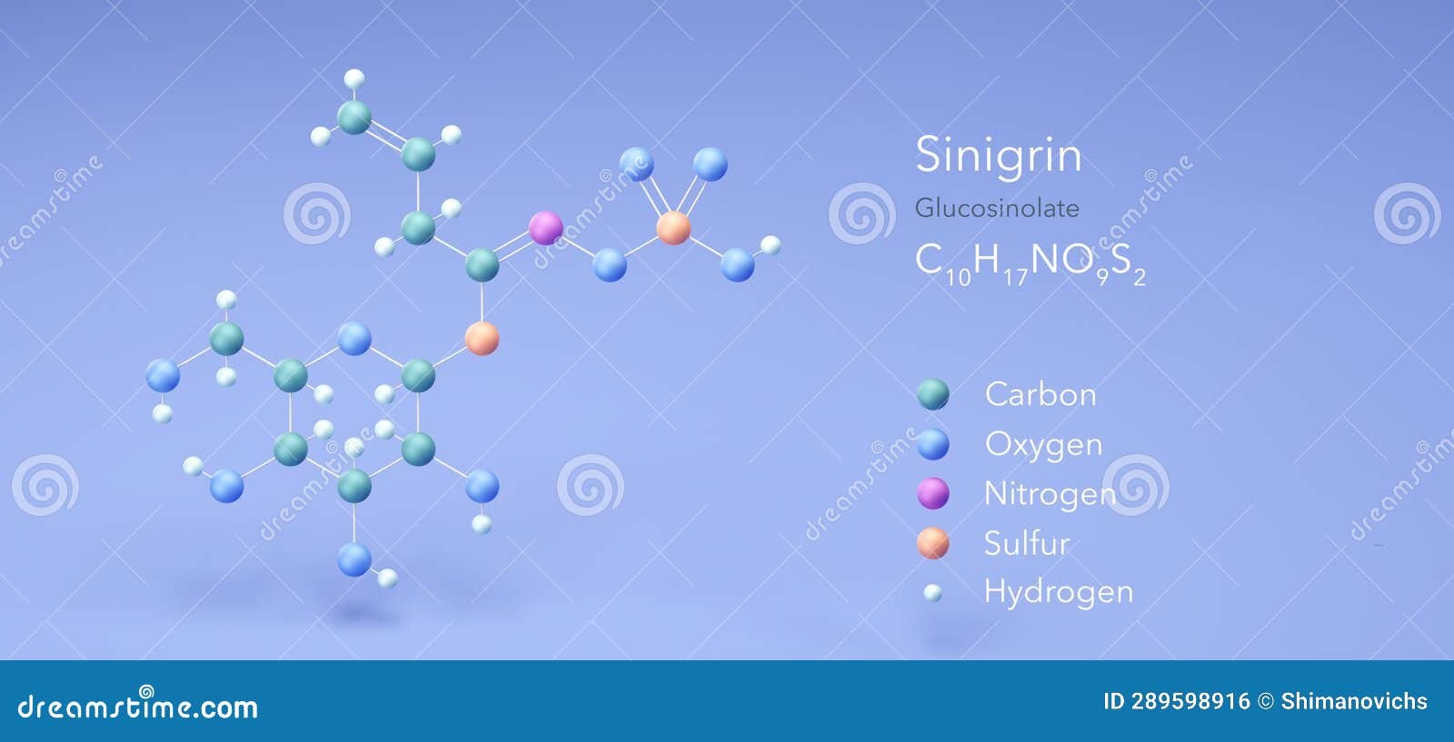 Sinigrin Molecule, Molecular Structures, Allyl Glucosinolate, 3d Model ...