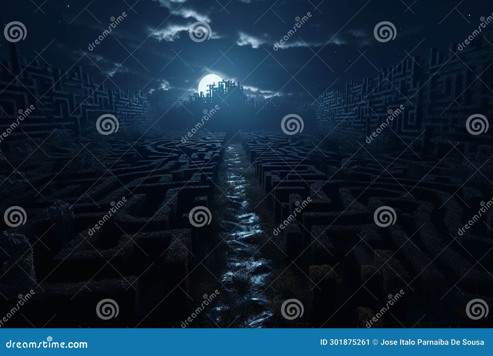3d Hedge Maze Top View, Cobbled Yard Background Vector Illustration ...