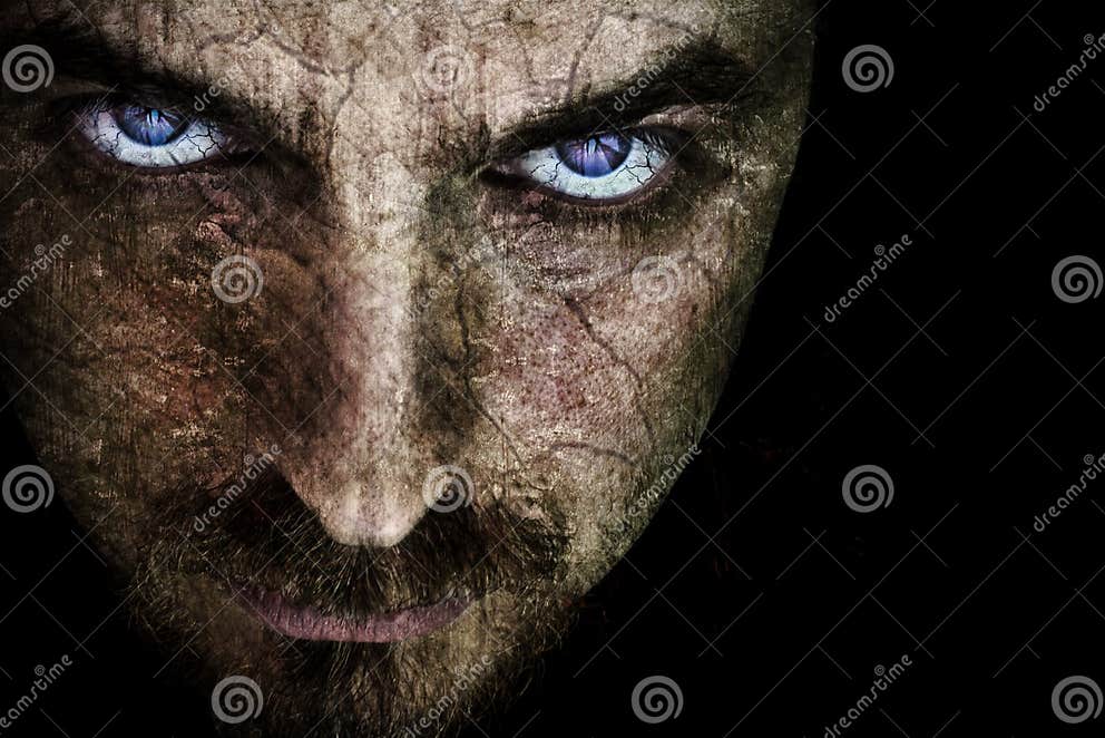 Sinister Scary Evil Looking Face Stock Photo - Image of gothic, black ...
