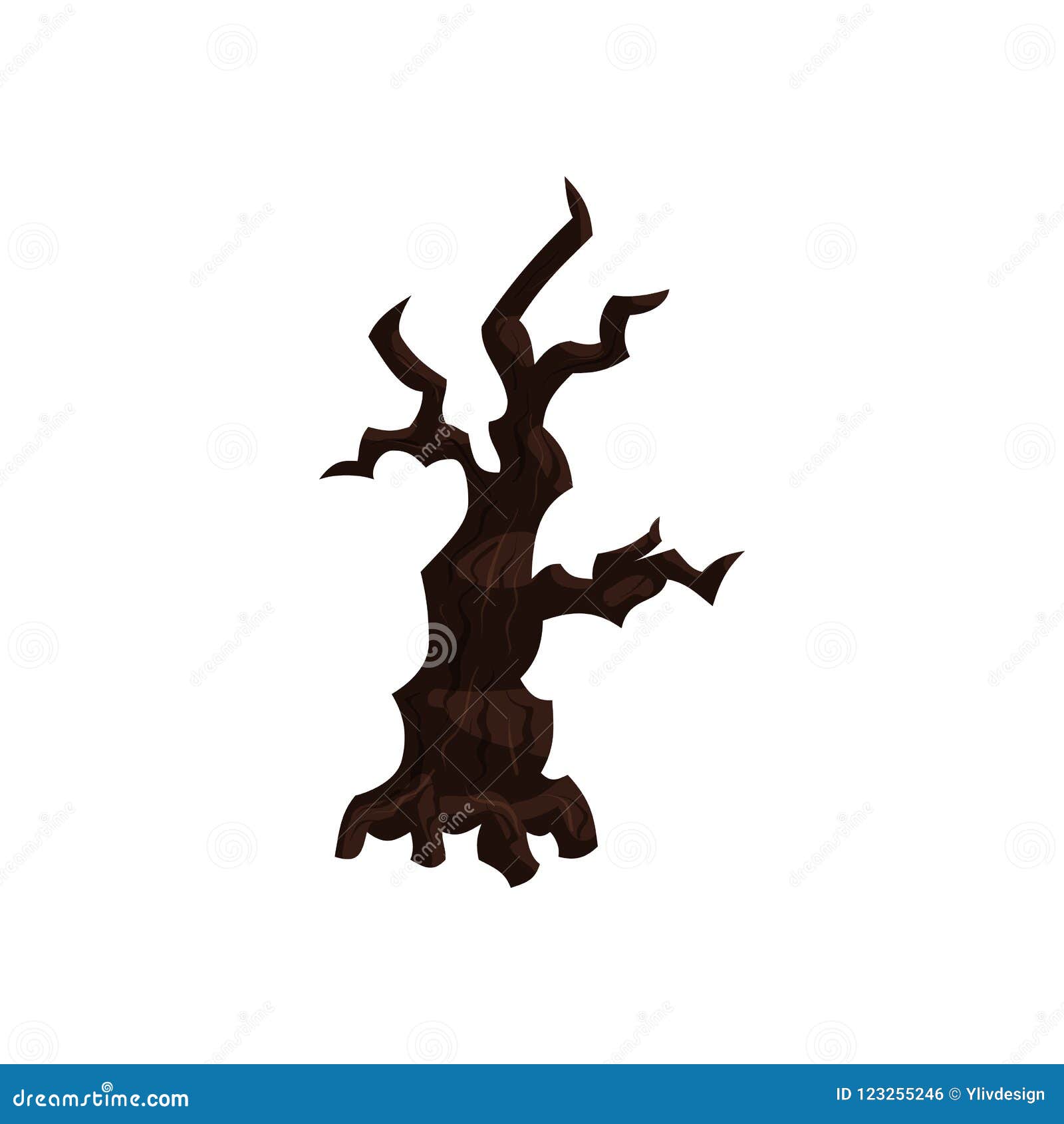 Sinister Tree Icon in Cartoon Style Stock Illustration - Illustration ...