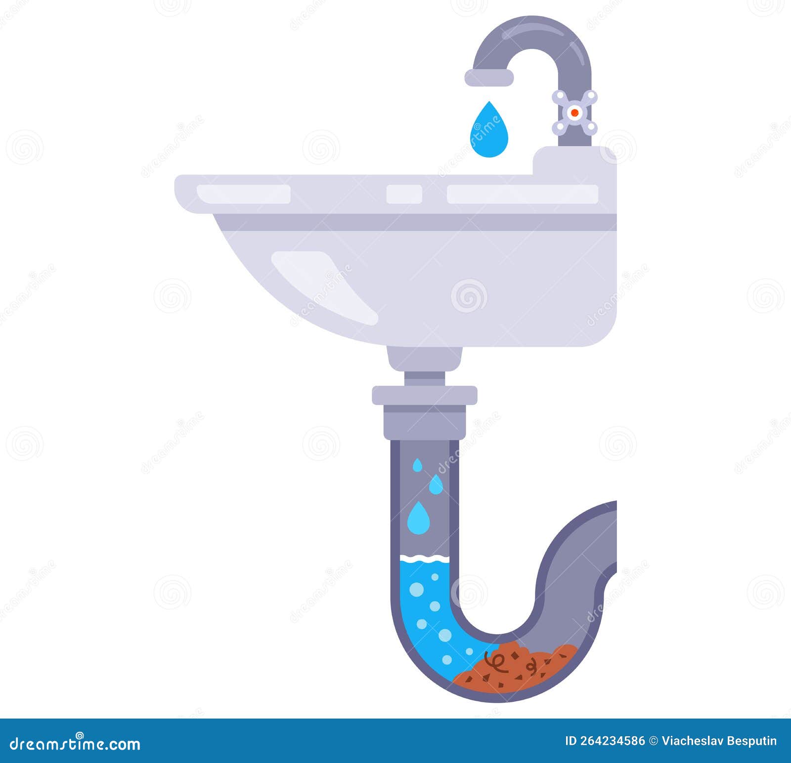 Pipe Blockage Outline Icon. Blocked Pipes Vector Symbol | CartoonDealer ...