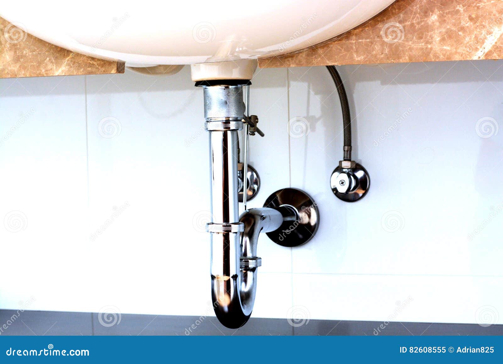 Sink Drain Pipe in a Bathroom Stock Image - Image of hotel, kitchen ...