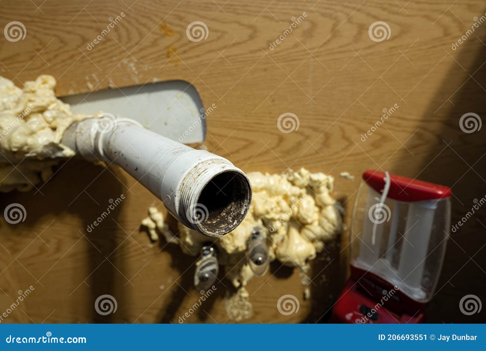 Kitchen Sink Drain Pipe Must Be Cleared and Repaired Stock Image ...