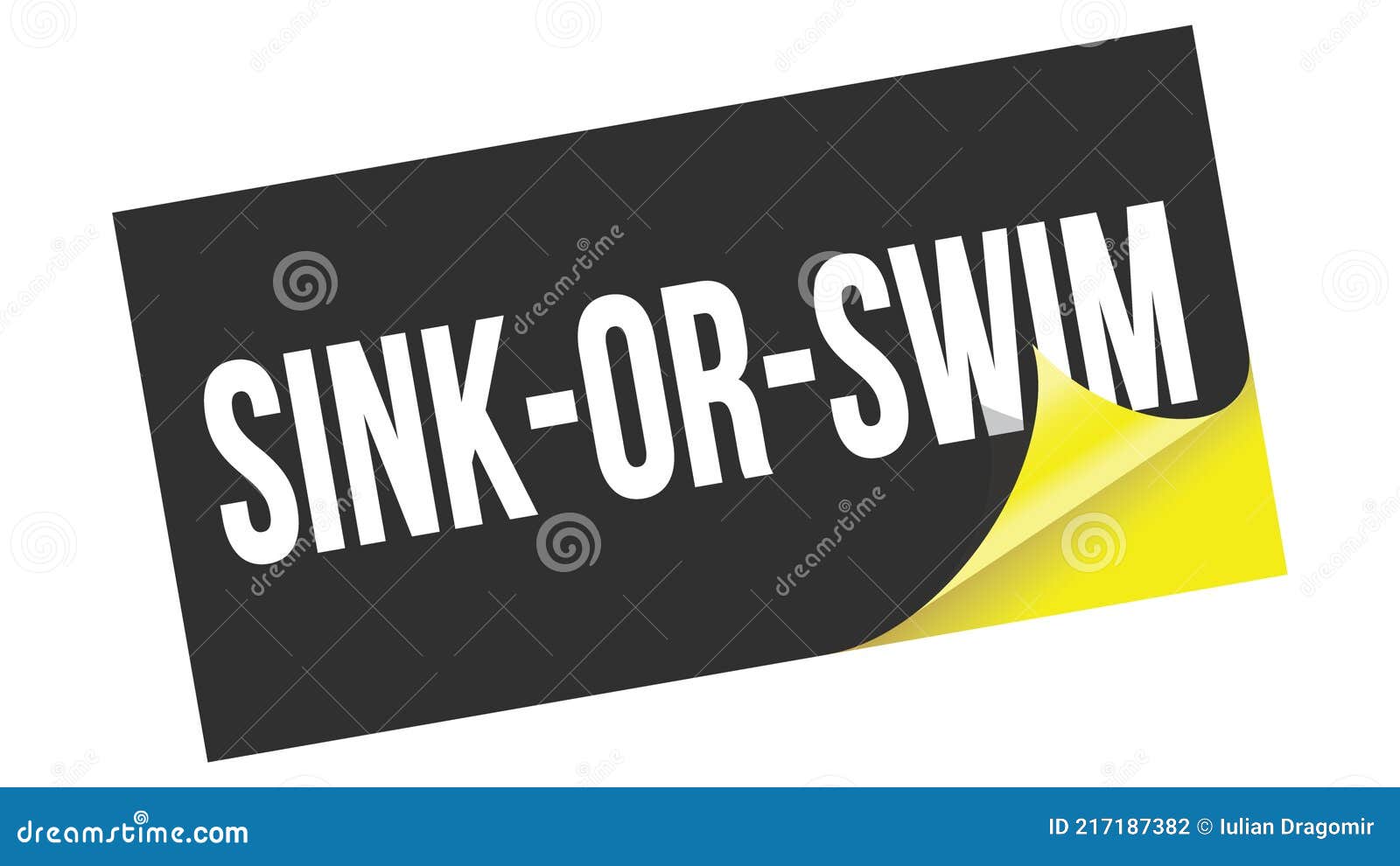 SINK-or-SWIM Text on Black Yellow Sticker Stamp Stock Illustration ...