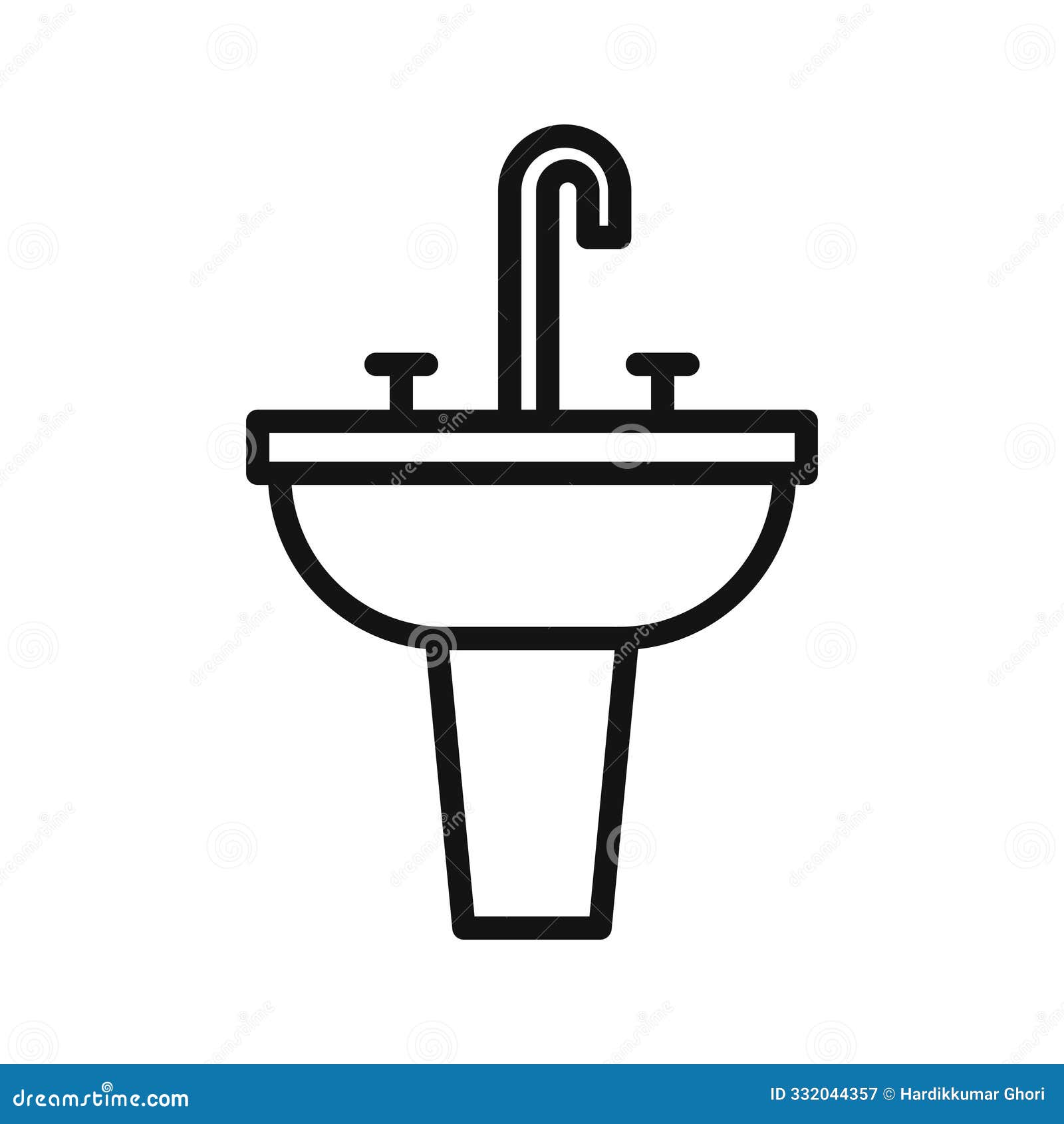 Sink Unit Icon Symbol on White Background Stock Vector - Illustration ...
