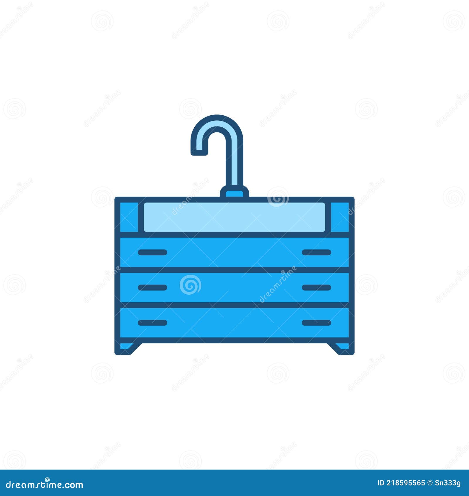 Sink With Vanity Unit Vector Concept Blue Icon | CartoonDealer.com ...