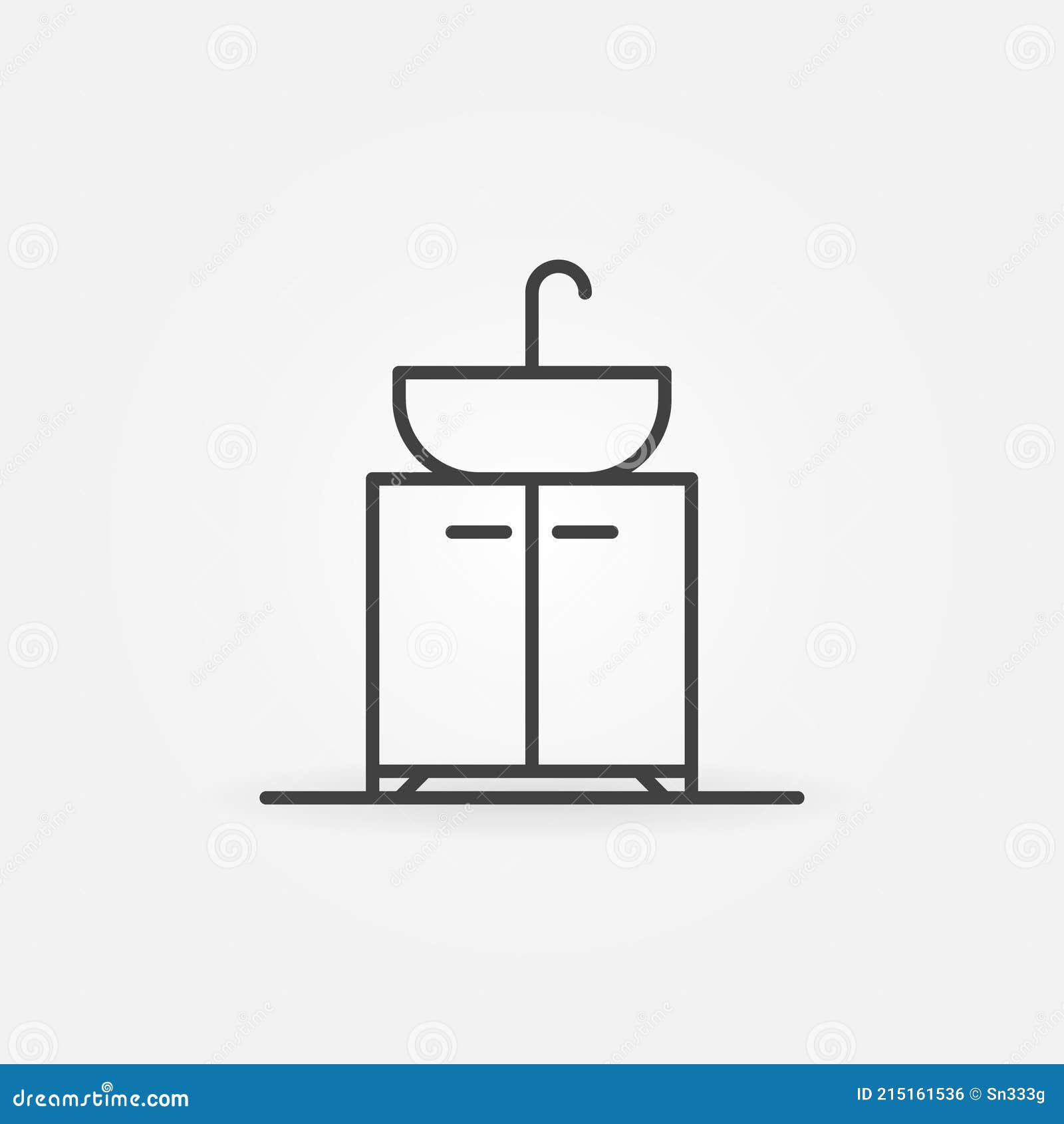 Sink on Vanity Unit Vector Thin Line Concept Icon Stock Vector ...