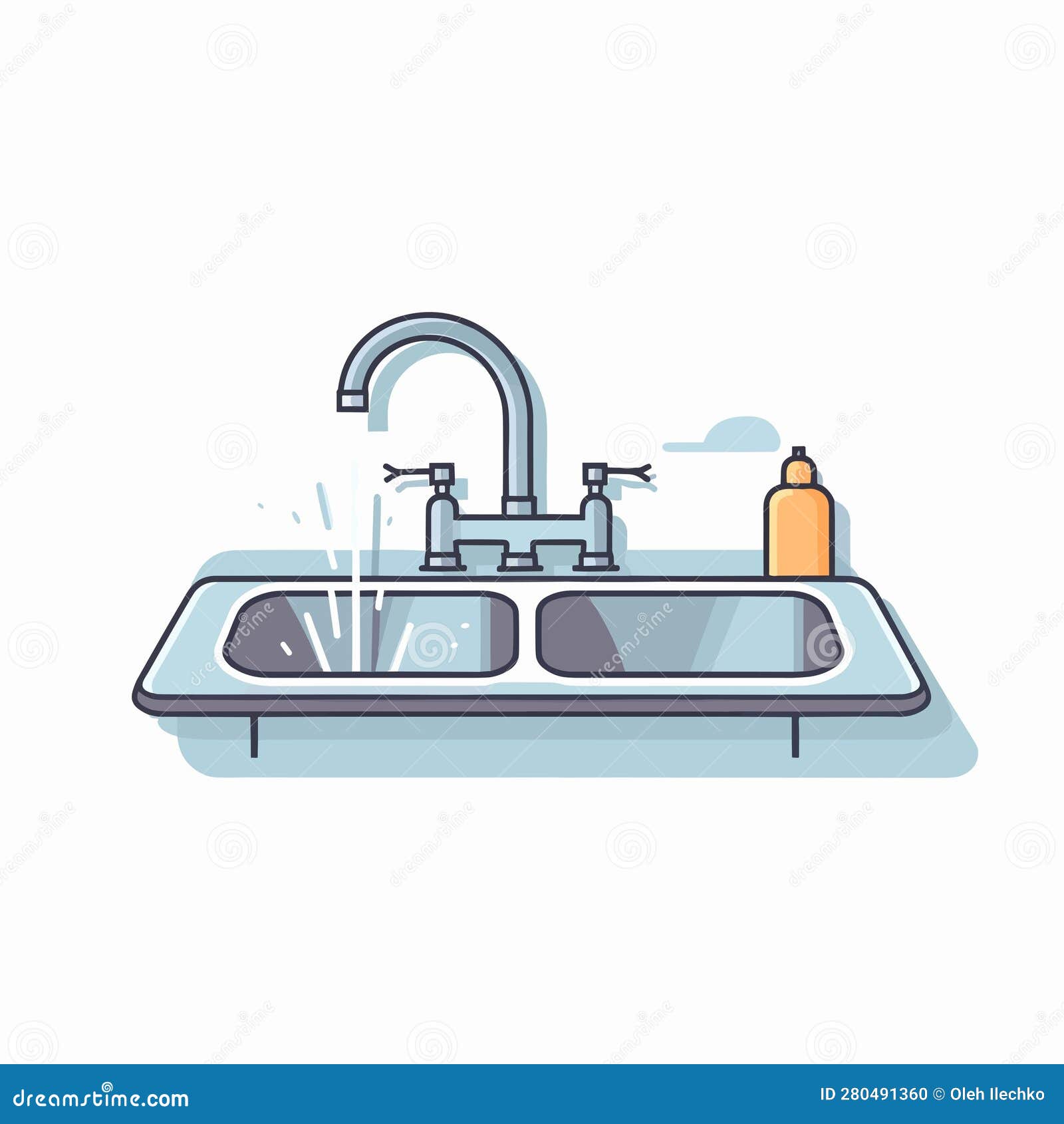 Sink Vector Isolated on White Illustration Stock Vector - Illustration ...